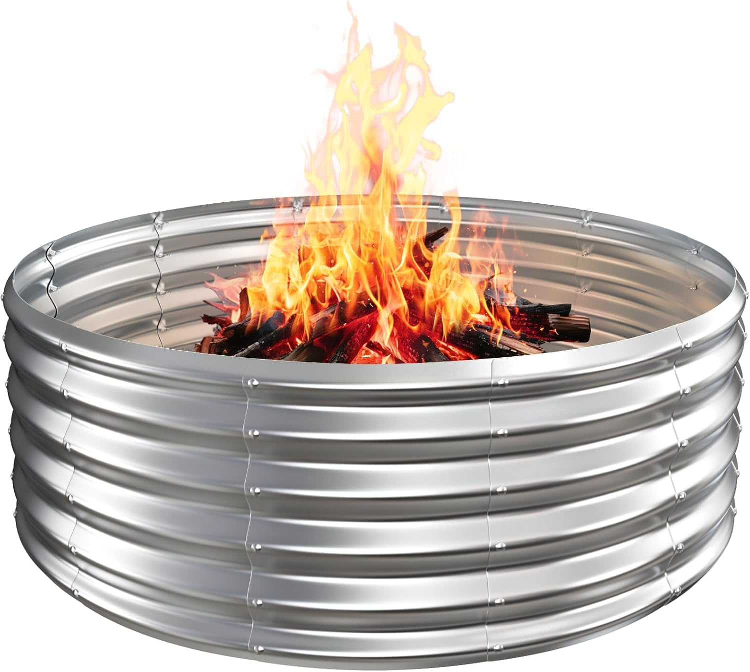 Diameter Camp Fire Ring Pit, Large Round Galvanized Steel Fire Pit ...