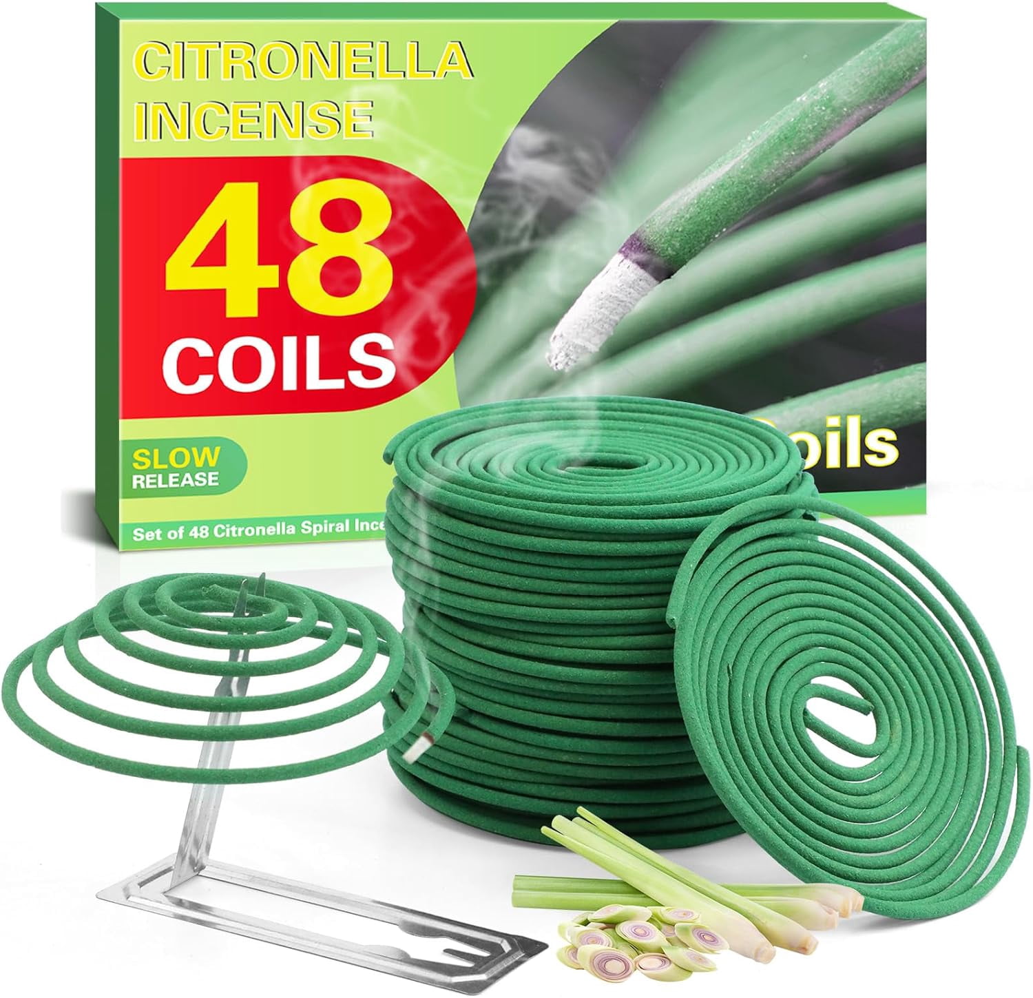SUMMIT Citronella Incense Sticks Outdoor with Coil Holder - 48 ...