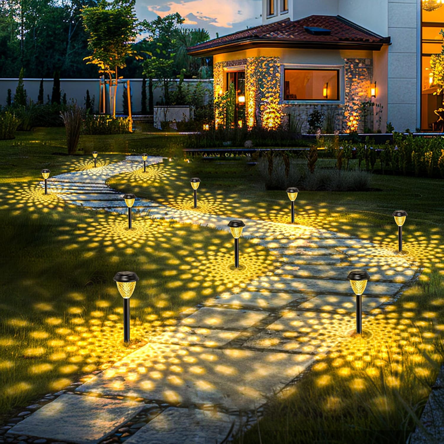 SUMMIT Solar Lights for Outside,12 Pack Solar Lights Outdoor Waterproof ...