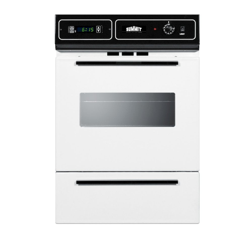 "Summit's Single Kitchen 24"" Wide Gas Wall Oven in White" - Walmart.com