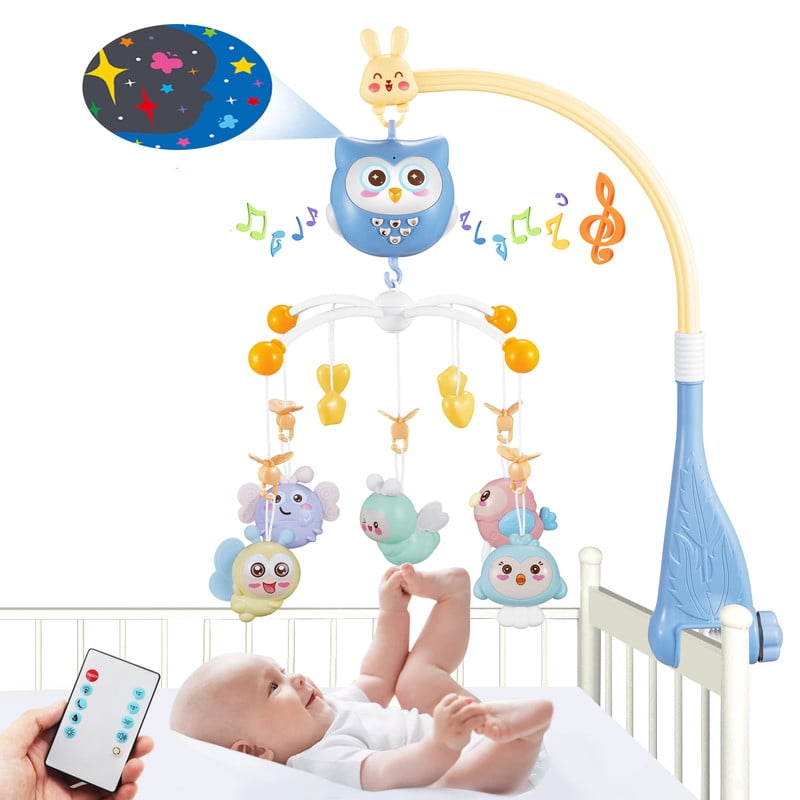 SUMWE Baby Crib Mobile with Music and Lights for Girls Musical Mobiles ...