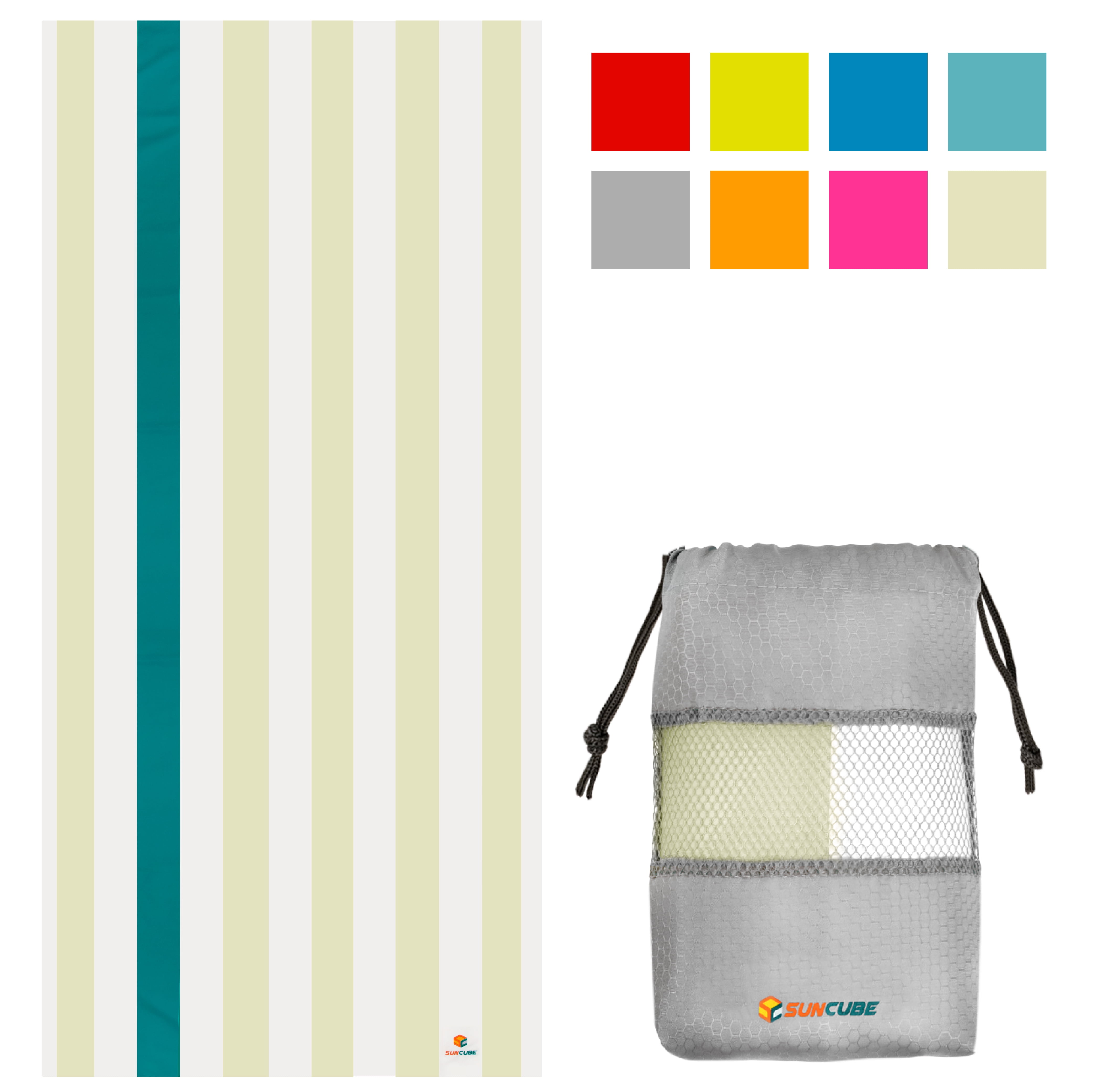 SUN CUBE Microfiber Beach Towel, Quick Dry Sand Free Beach Towel ...