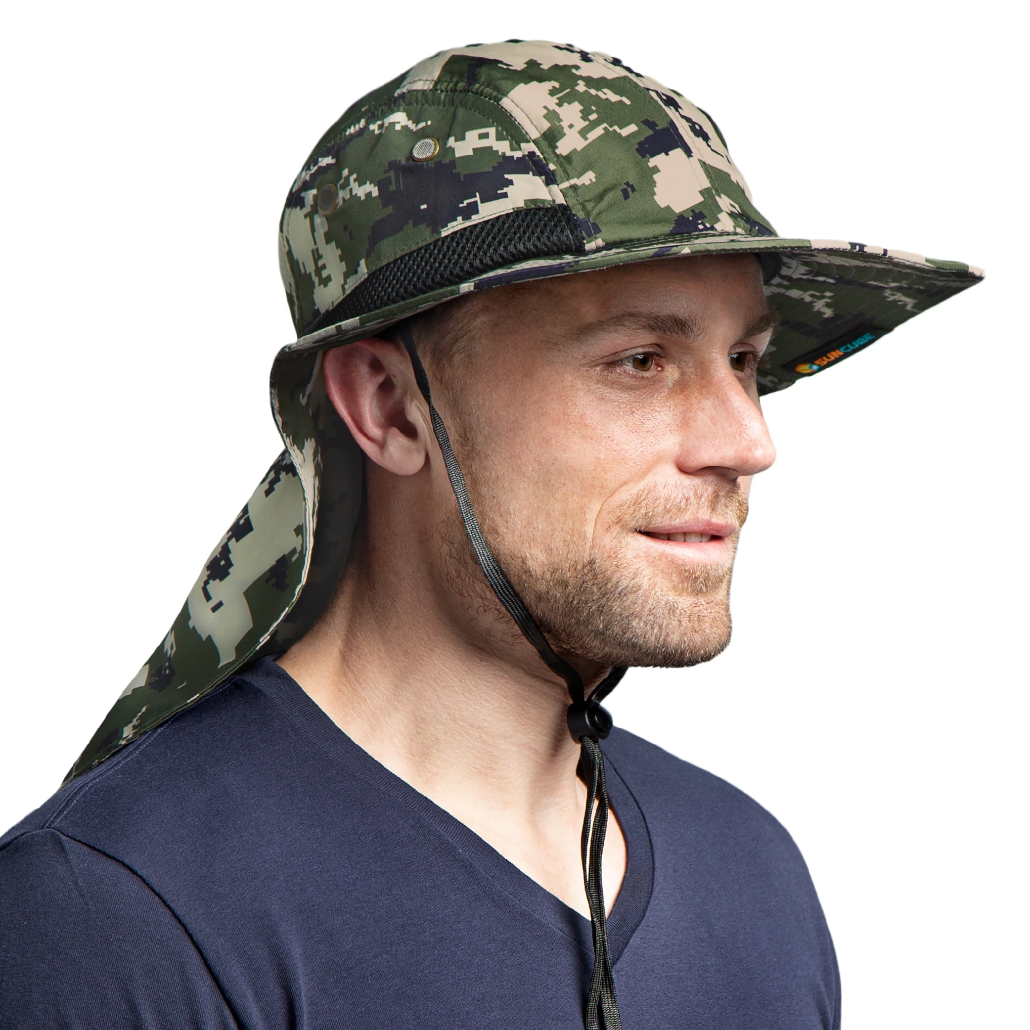 SUN CUBE Sun Hat for Men, Wide Brim Fishing Hat Neck Flap Cover Men ...