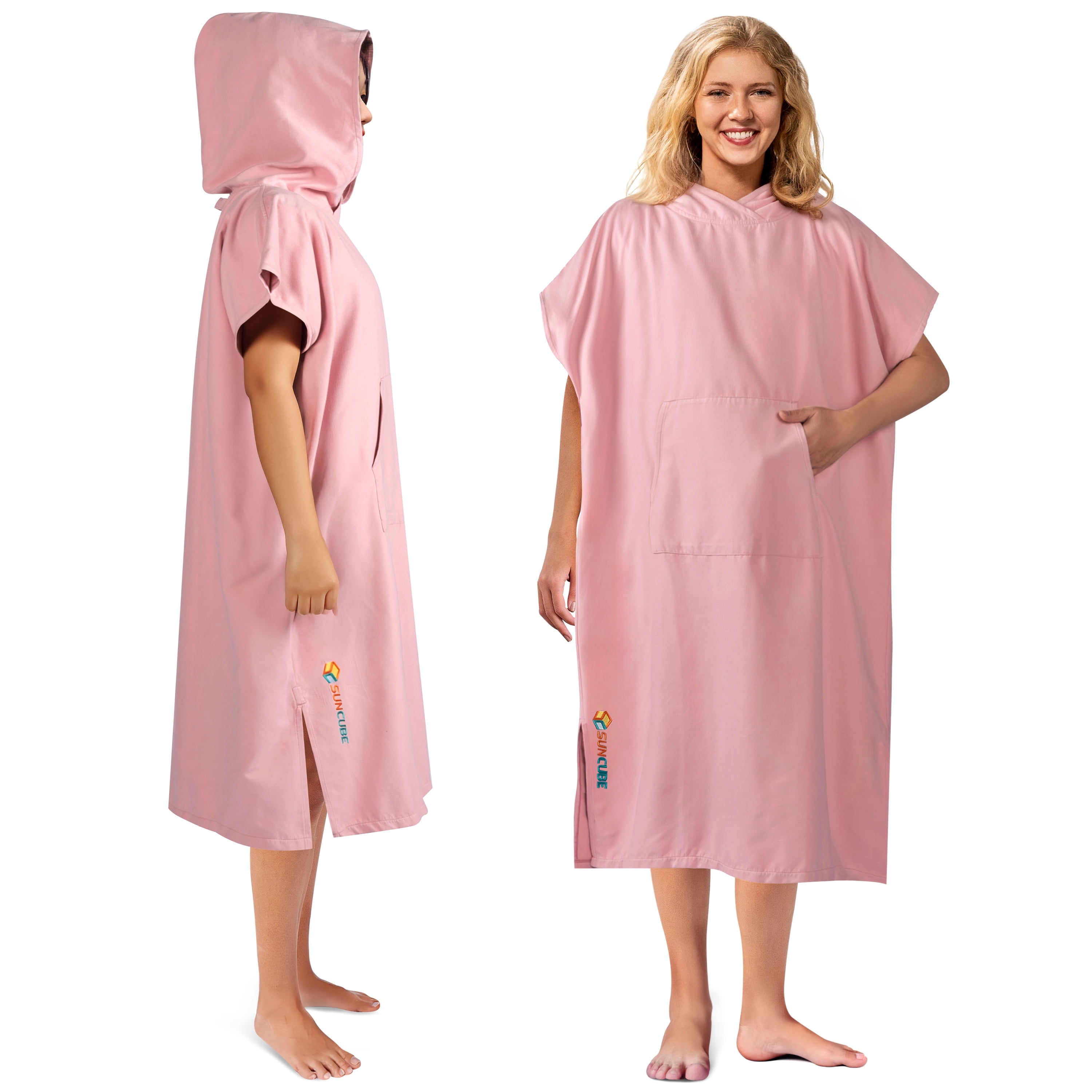 SUN CUBE Surf Poncho Changing Robe with Hood, Quick Dry Microfiber ...