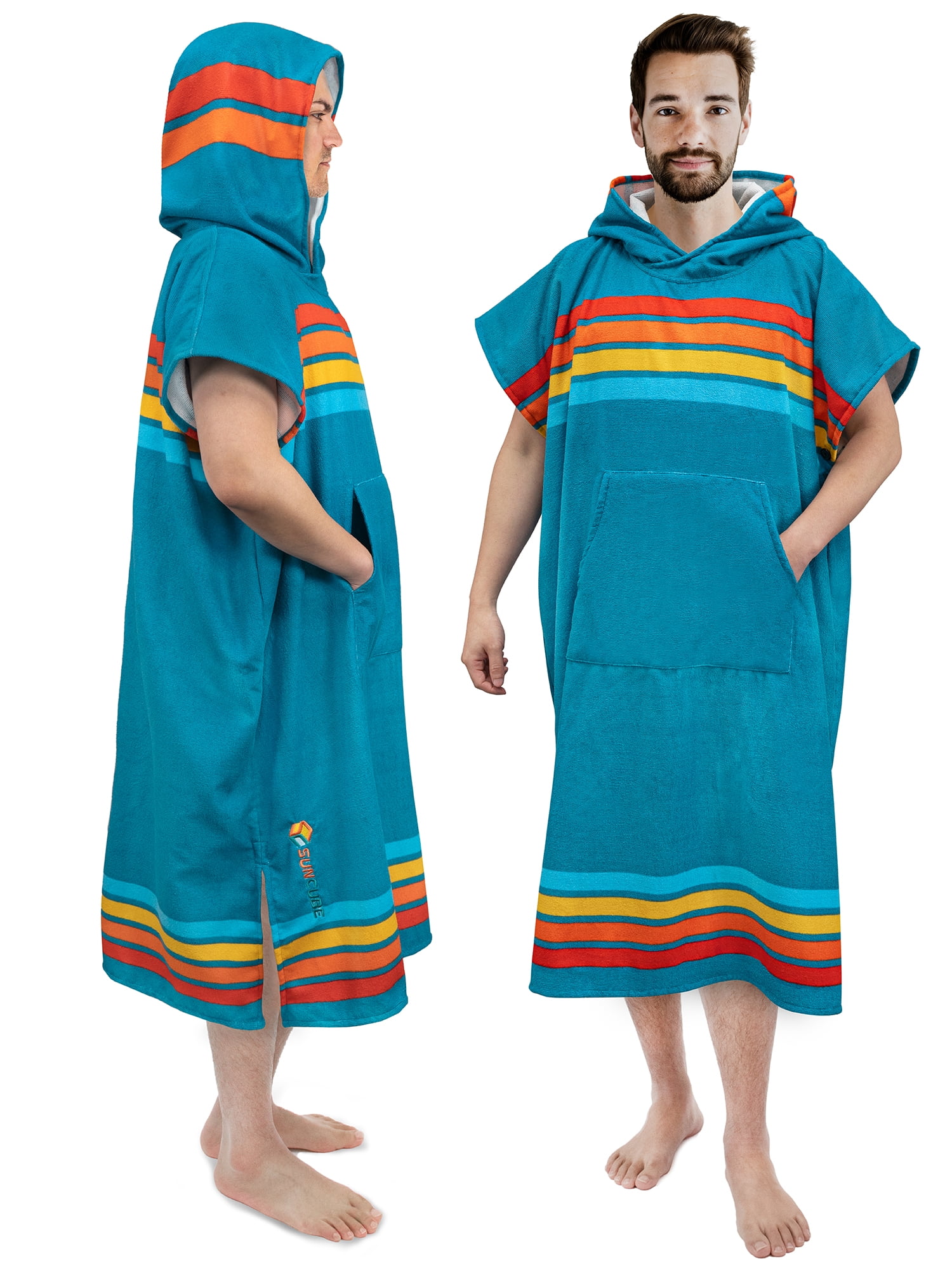 SUN CUBE Surf Poncho Changing Robe with Hood, Thick Quick Dry ...