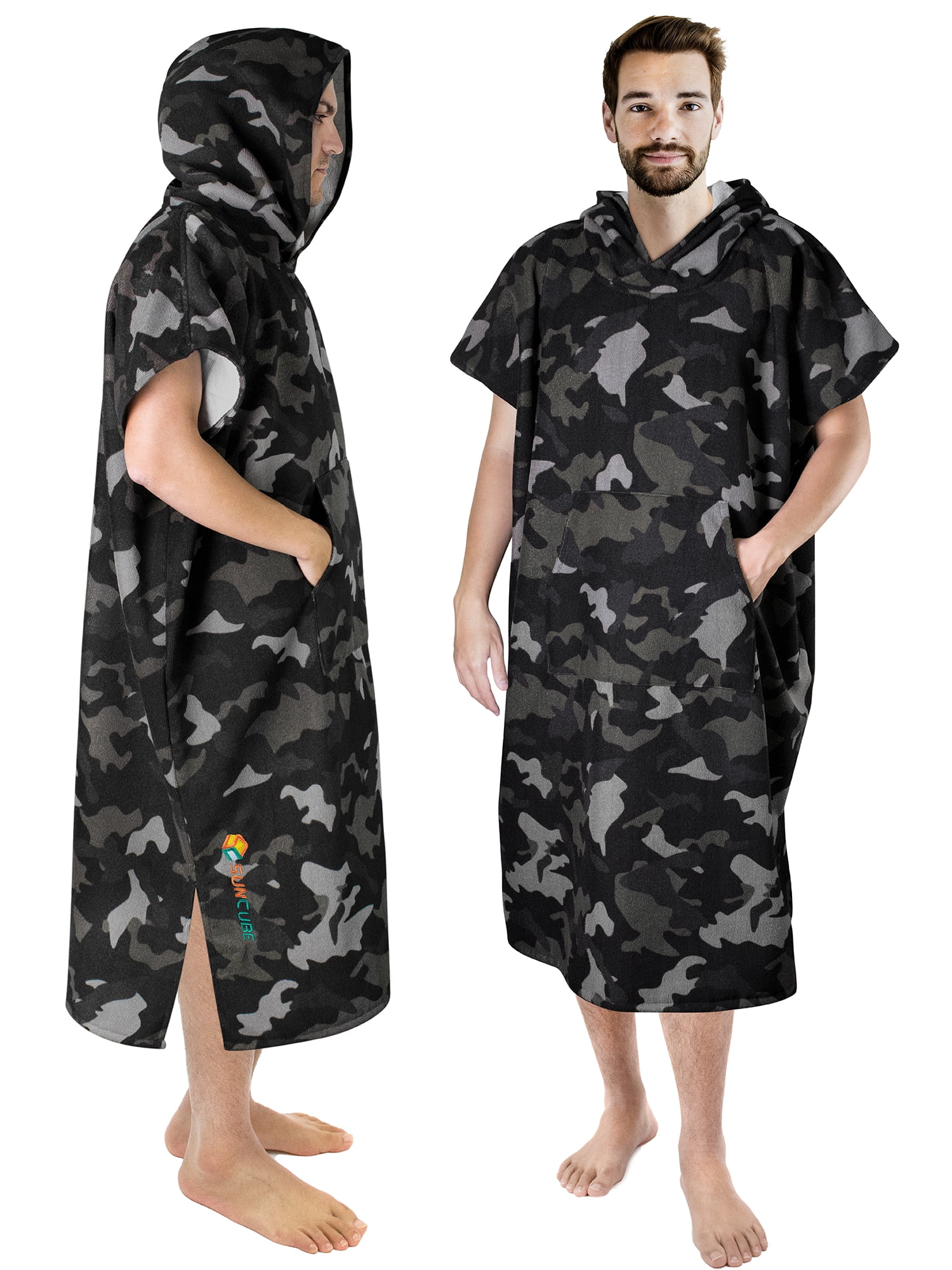 SUN CUBE Surf Poncho Changing Robe with Hood, Thick Quick Dry ...