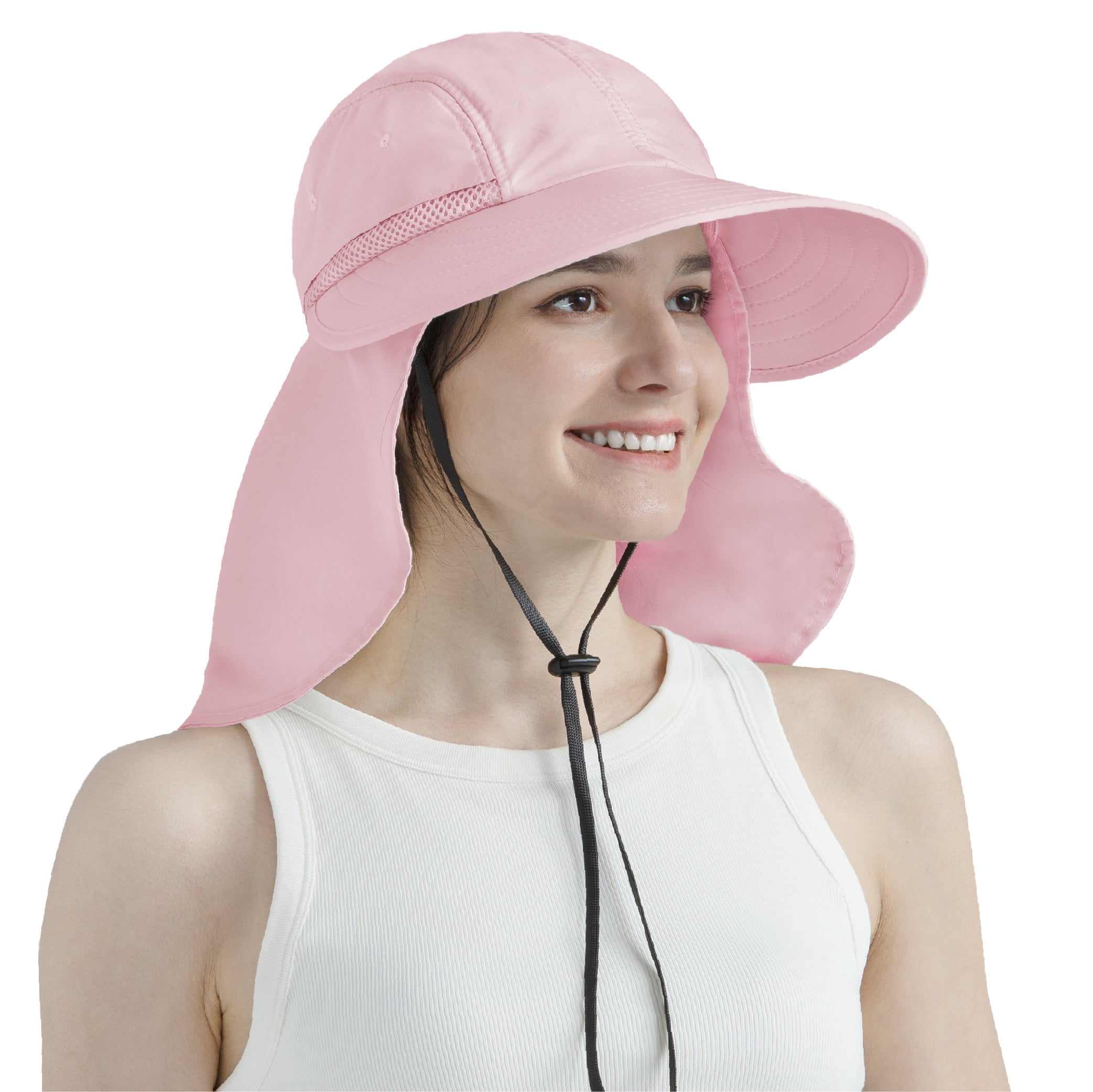SUN CUBE Women Sun Hat Neck Flap Cover, UV Protection Wide Brim Fishing ...