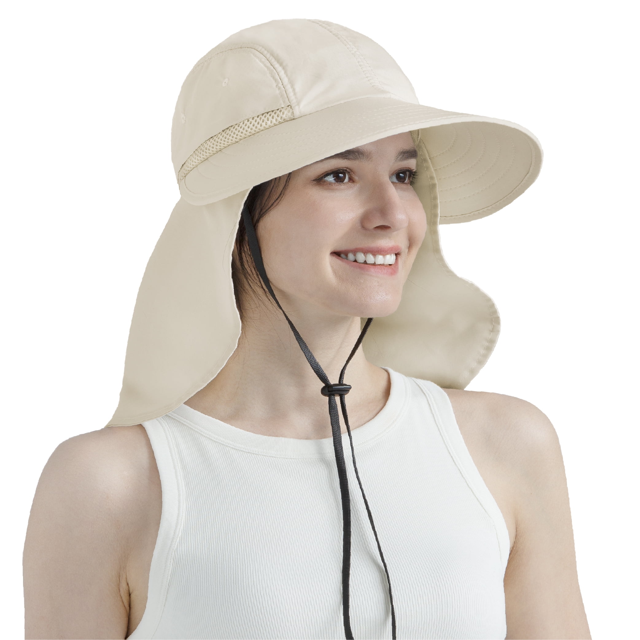 SUN CUBE Women Sun Hat Neck Flap Cover, UV Protection Wide Brim Fishing ...