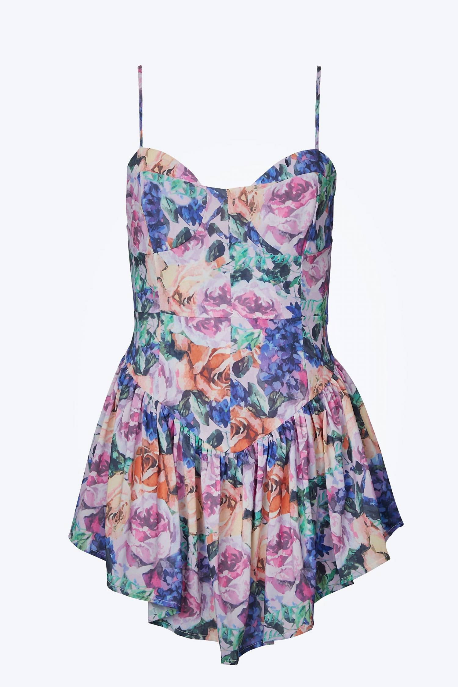 Sun Imperial Floral-Print Bustier Chiffon Mini Dress - Walmart.com