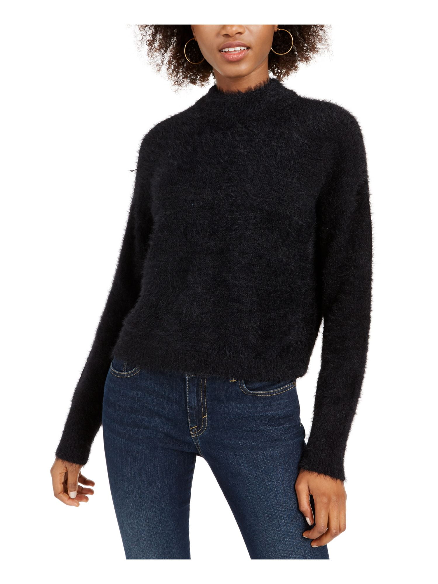 SUN+ MOON Womens Black Long Sleeve Turtle Neck Sweater M - Walmart.com