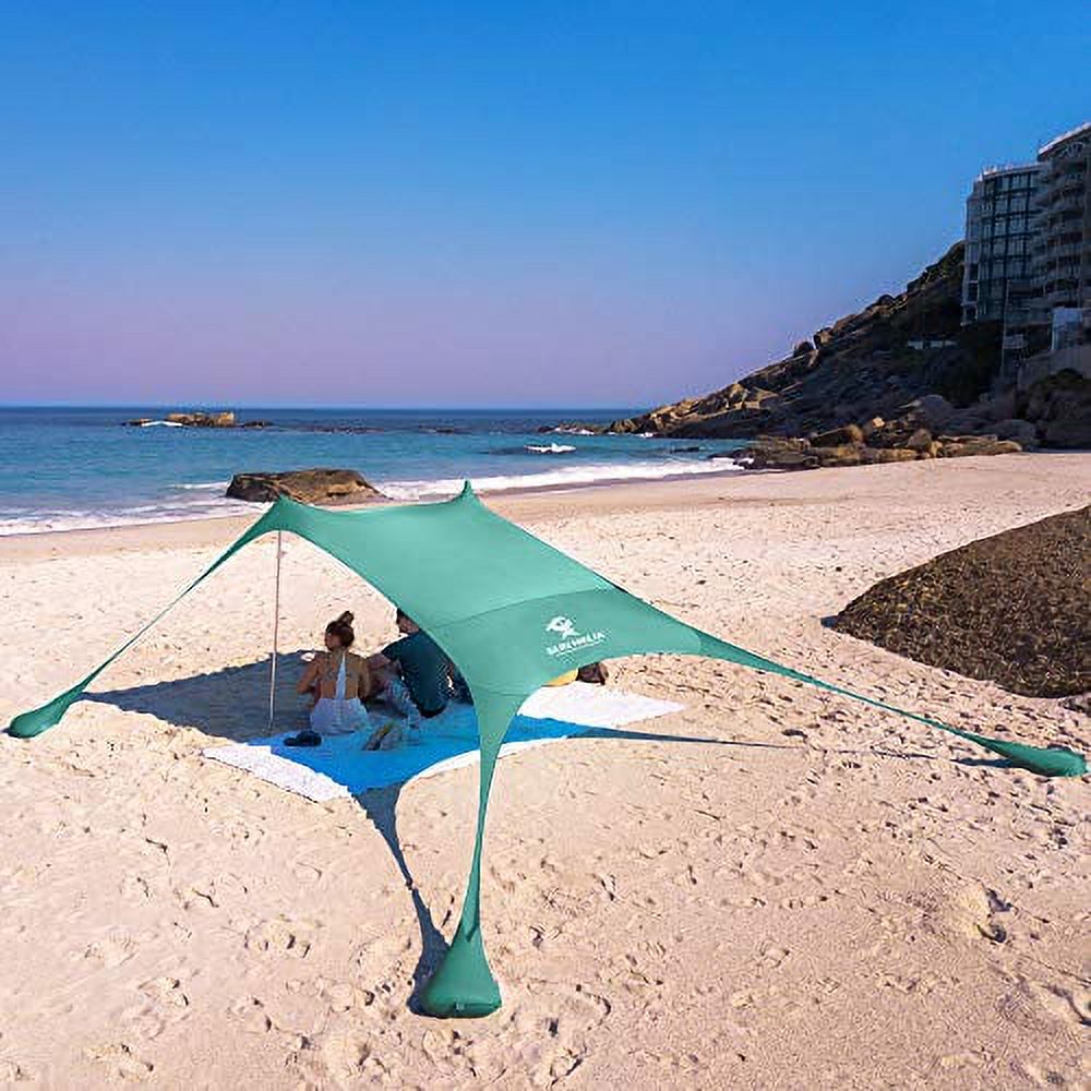 GoDecor Beach Tent Sun Shelter 11x8ft with Gear Storage and UV ...
