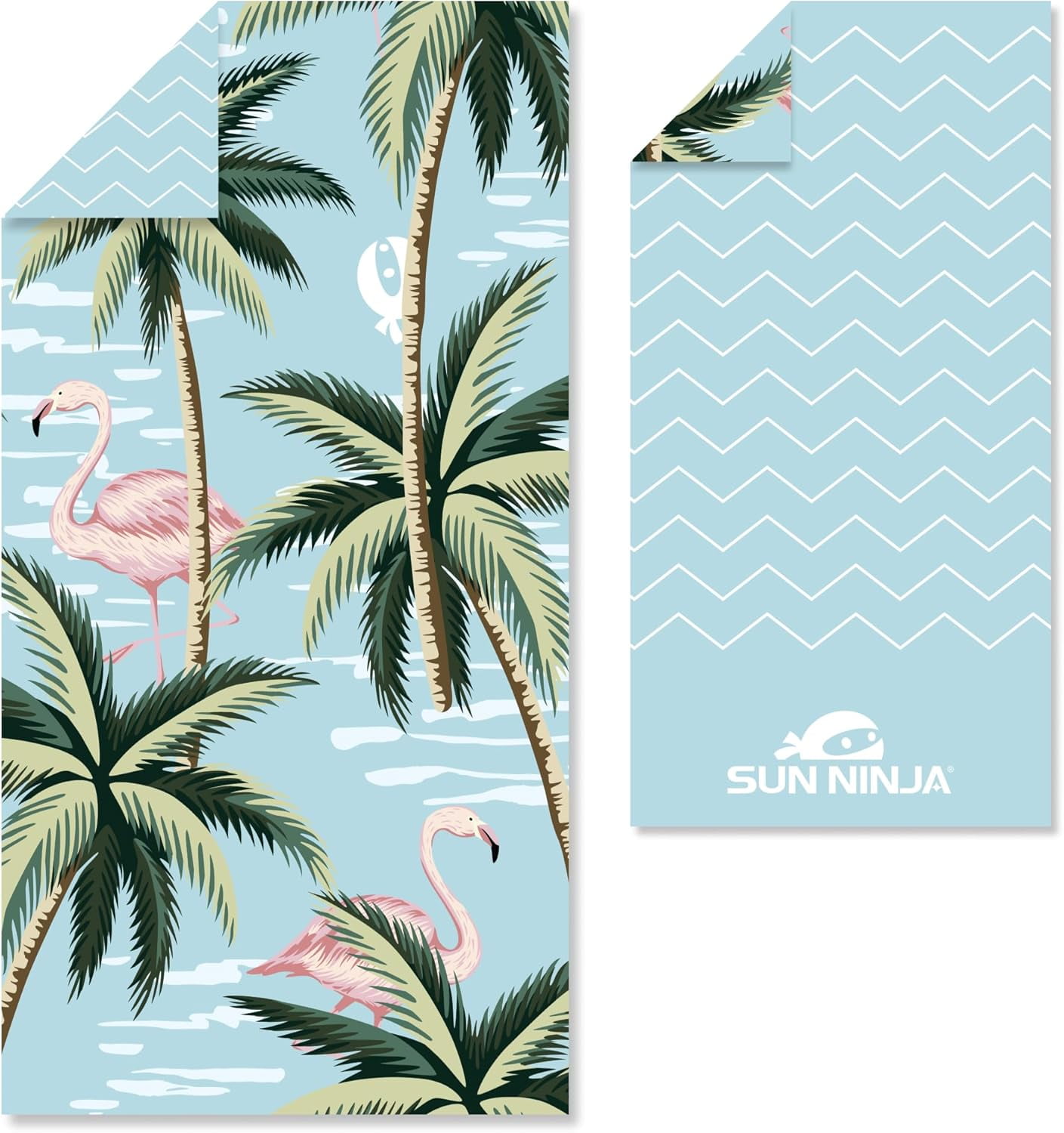 SUN NINJA - Beach Towel - Flamingo - Walmart.com