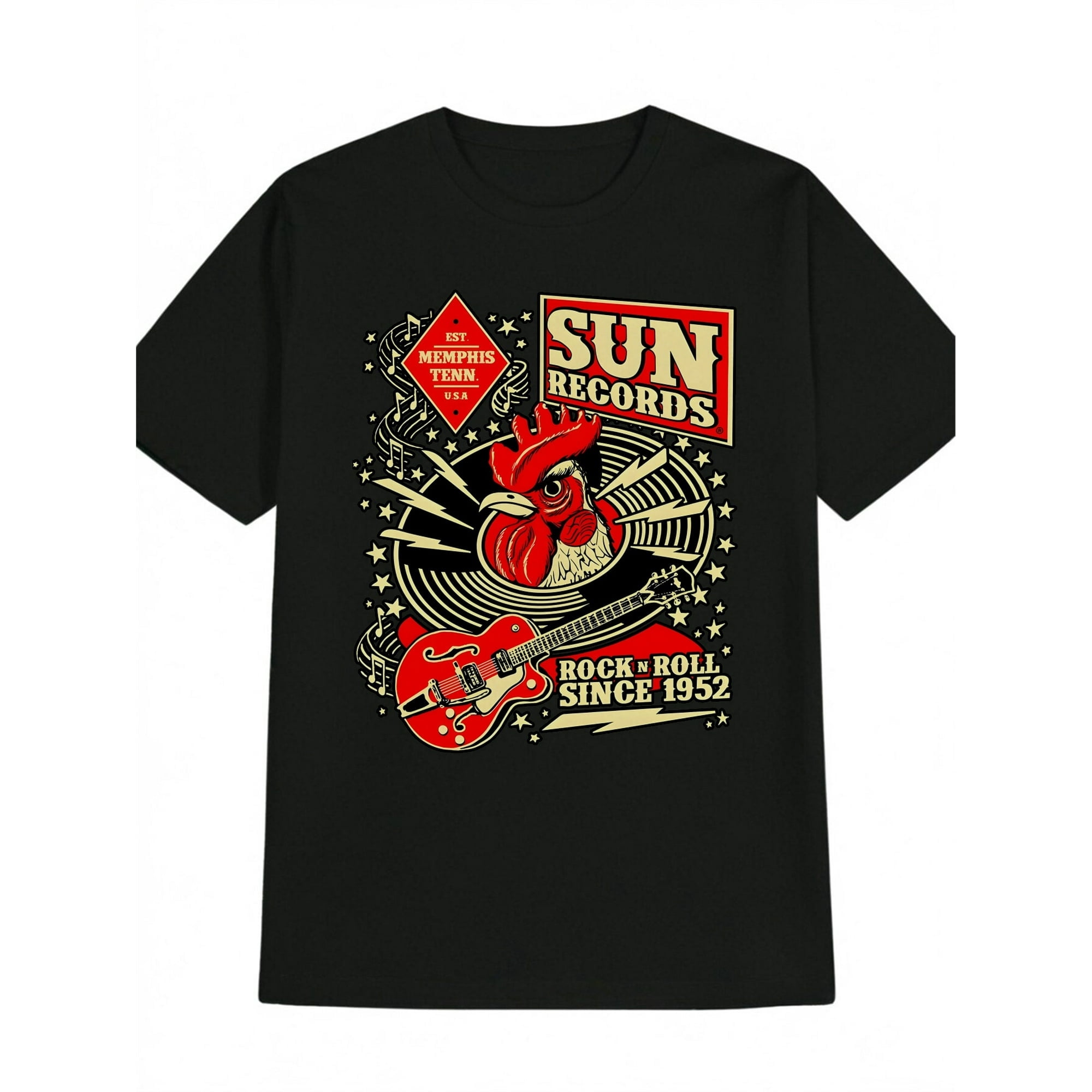 SUN RECORDS Retro Rock 'n' Roll Design Since 1952, Round Neck Summer ...