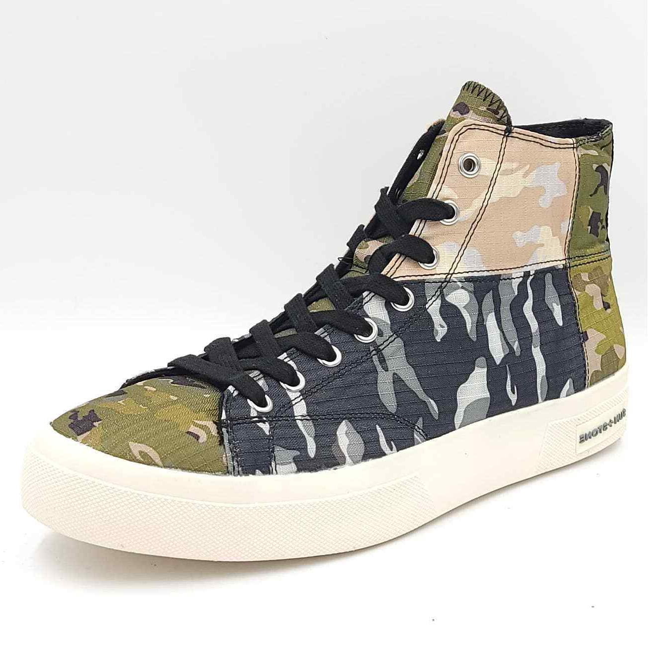 SUN STONE Mens Colorblock Patchwork Cushioned Round Toe Platform Lace ...