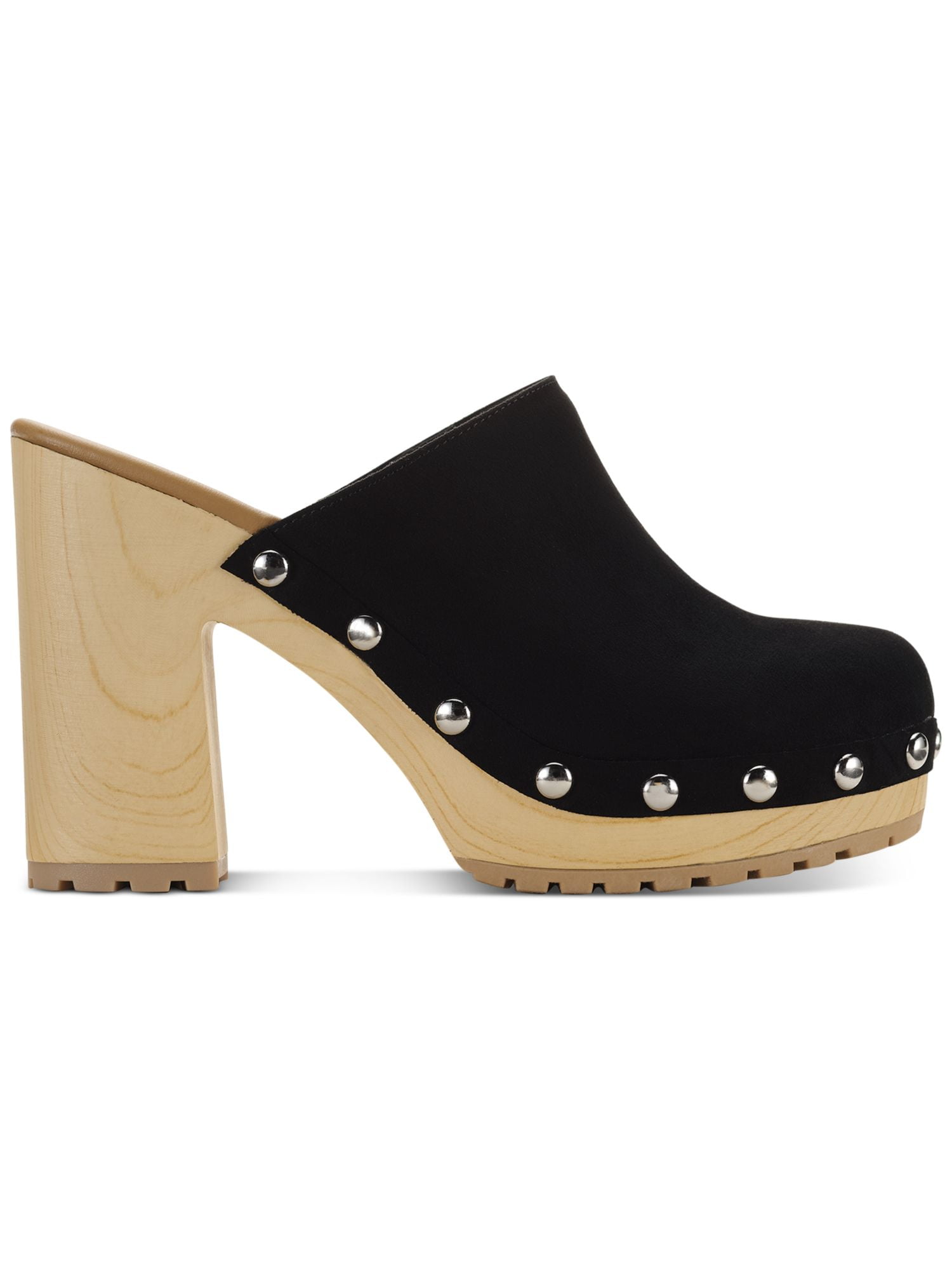 SUN STONE Women's Casual Black Clogs, Size 7 M, 1" Wood-Like Platform ...