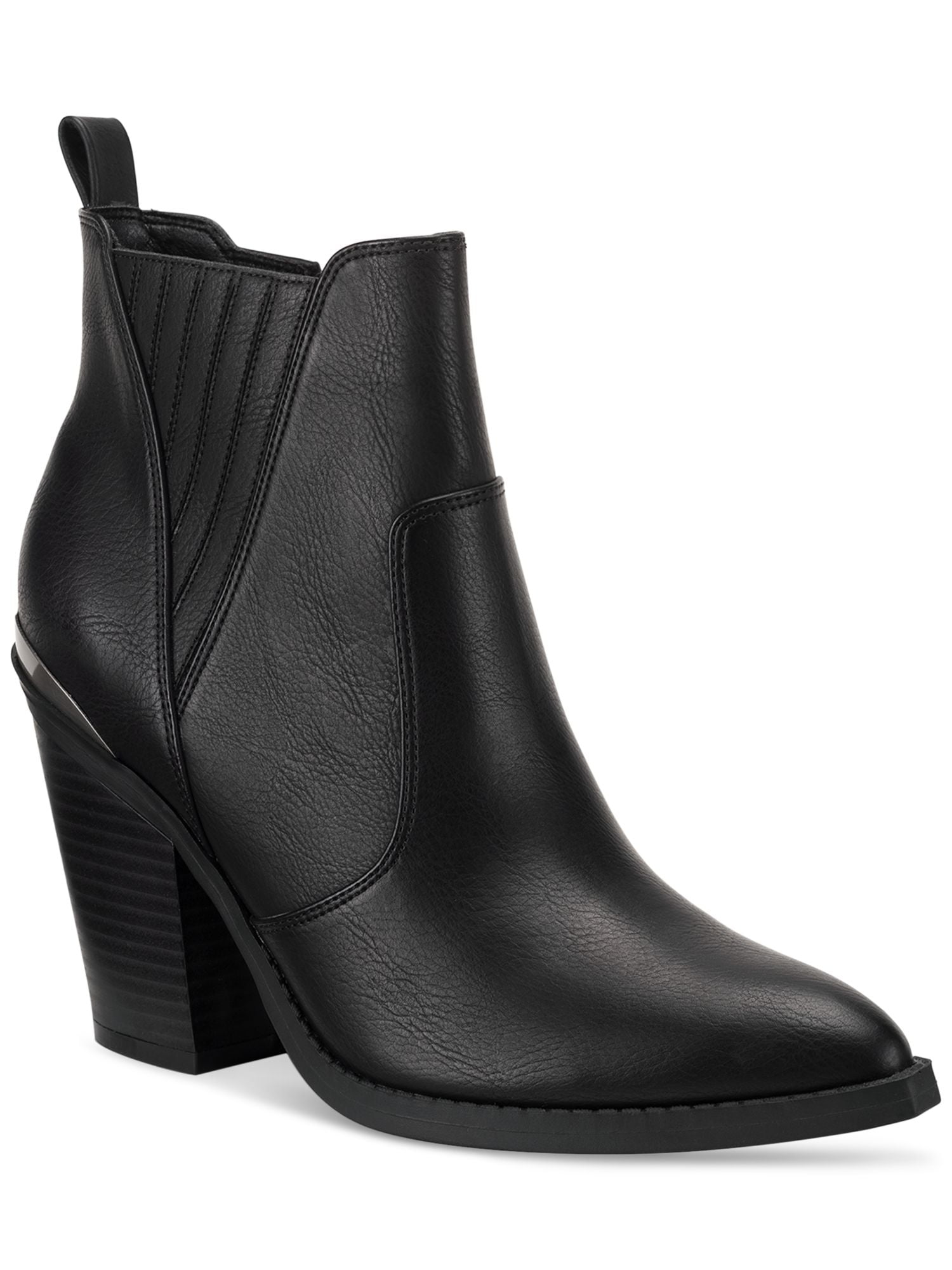 SUN STONE Womens Black Back Pull-Tab Goring Cushioned Abiigail Pointed ...