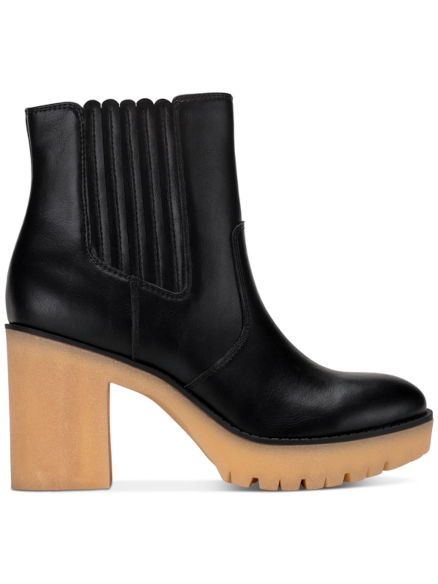 SUN STONE Womens Black Lug Sole 1" Platform Goring Cushioned Lennii ...