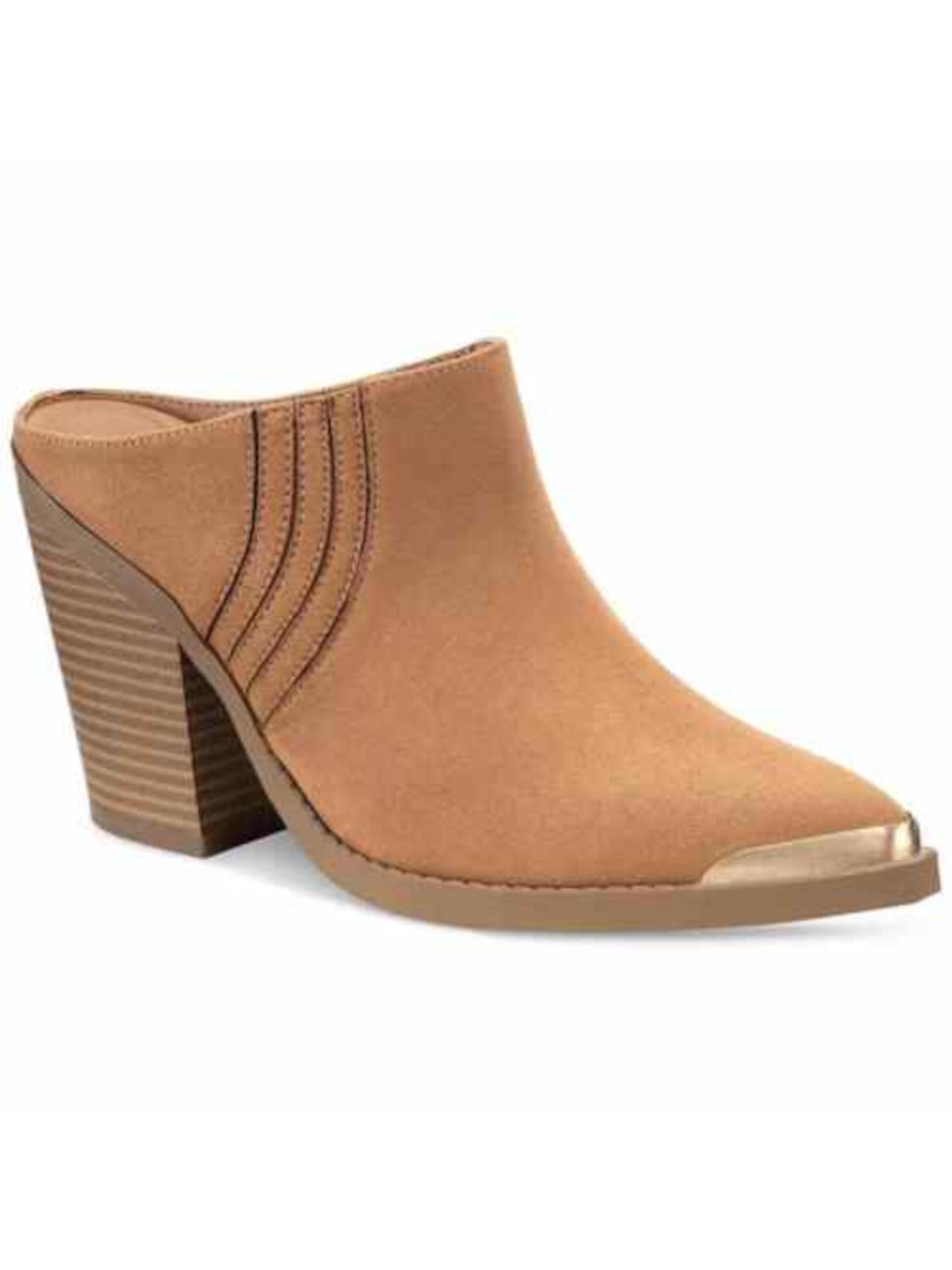 SUN STONE Womens Brown Goring Cushioned Deyzaa Pointed Toe Block Heel ...