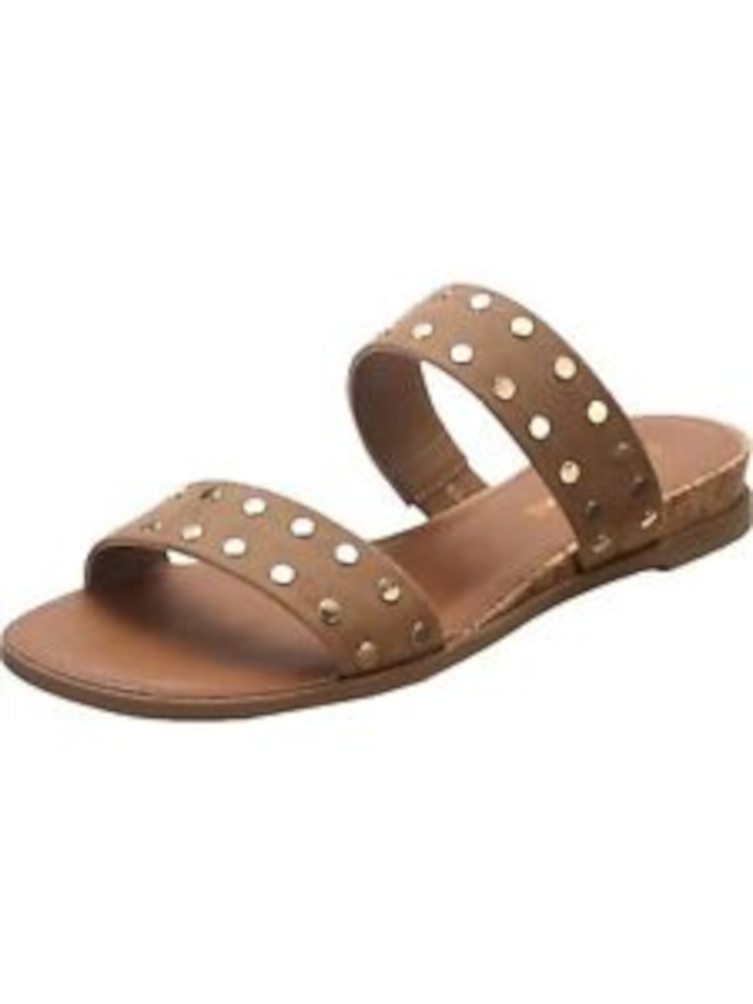 SUN STONE Womens Brown Studded Block Heel Slip On Sandals Shoes 5.5 M ...