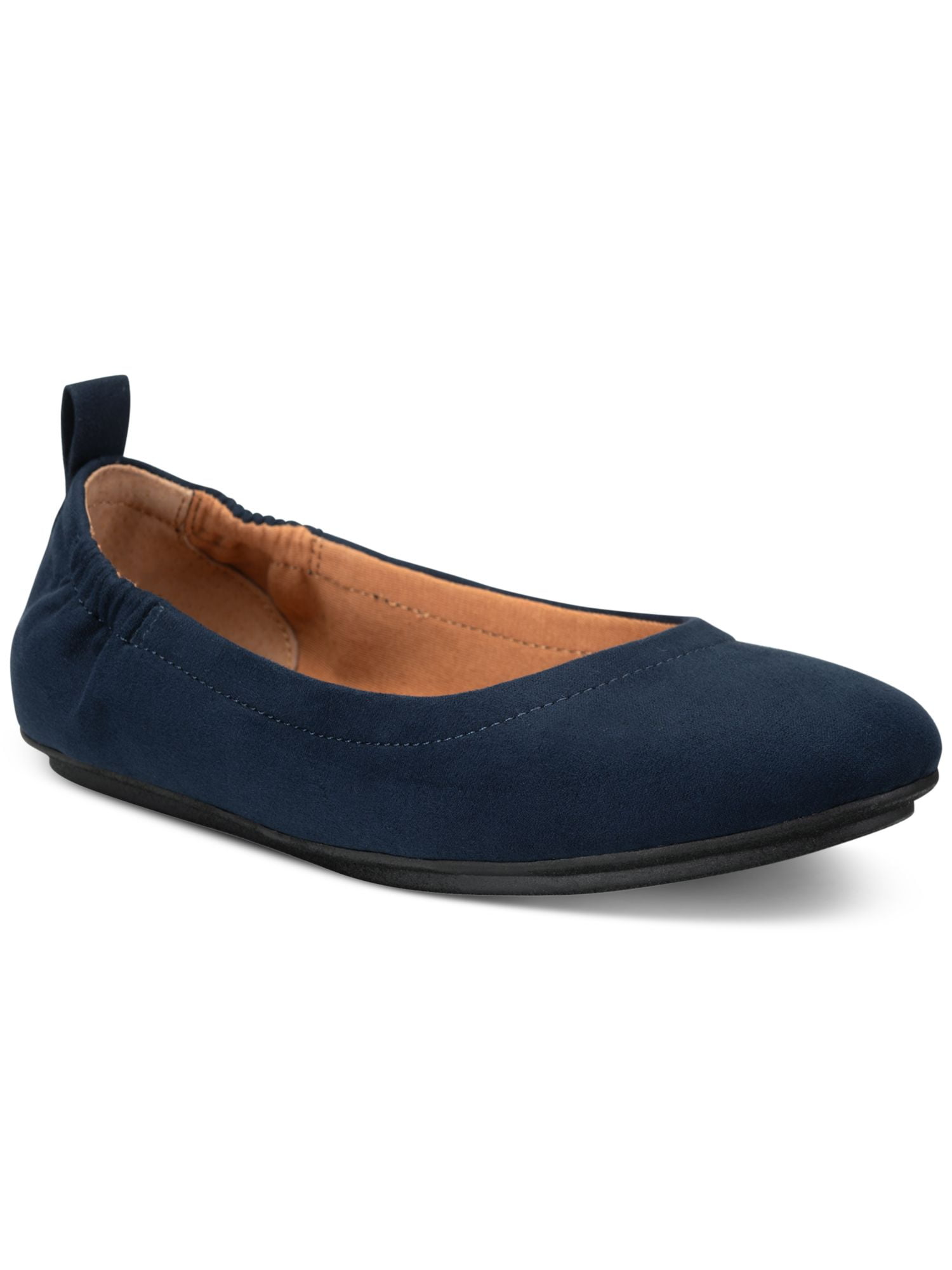 SUN STONE Womens Navy Pull Tab Cushioned Stretch Lucia Round Toe Slip ...
