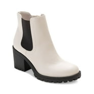 No Boundaries Women's Chelsea Boots with Knit Panel - Walmart.com