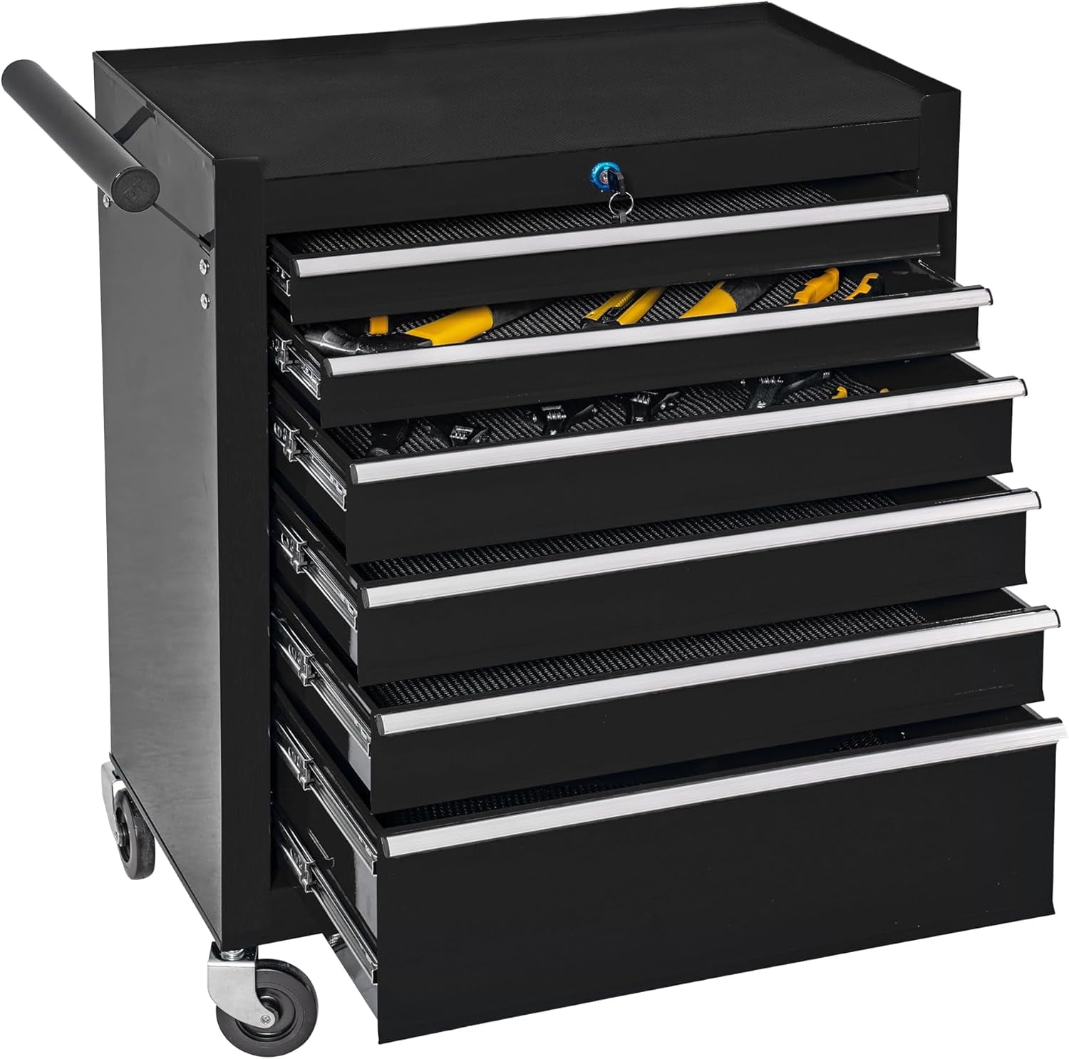 SUN&SUMMER 6-Drawer Tool Chest with Wheels, Metal Rolling Tool Storage ...