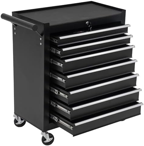 SUN&SUMMER 7-Drawer Rolling Tool Chest, Metal Tool Storage Cabinet with ...
