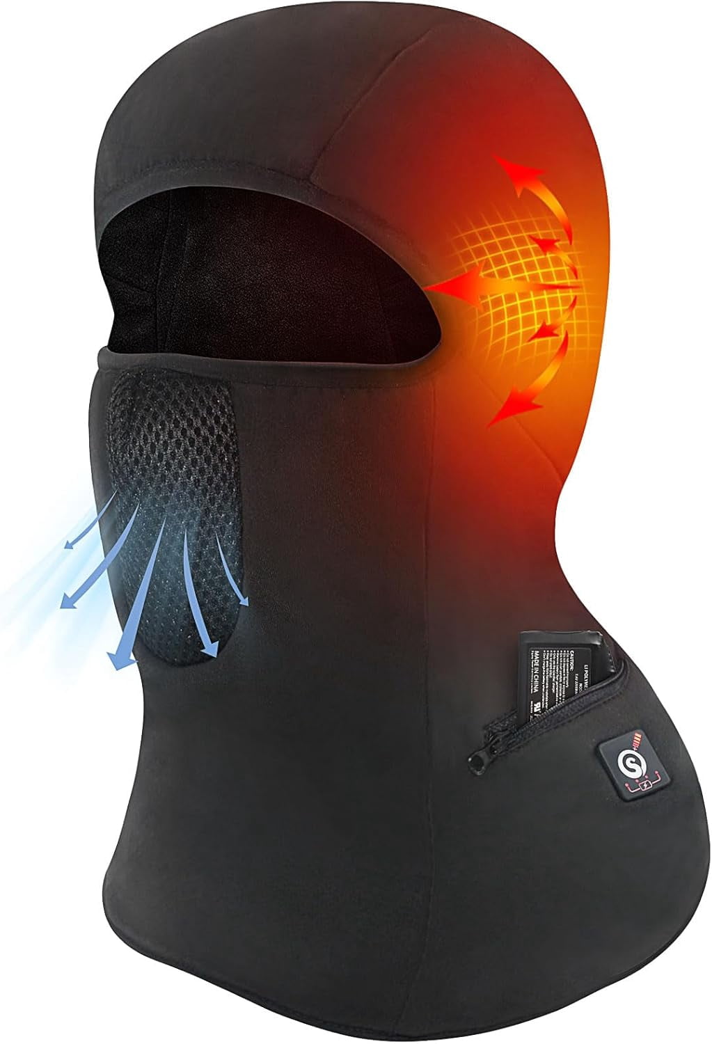 SUN WILL Heated Ski Mask Balaclava for Men & Women, Electric Heated ...