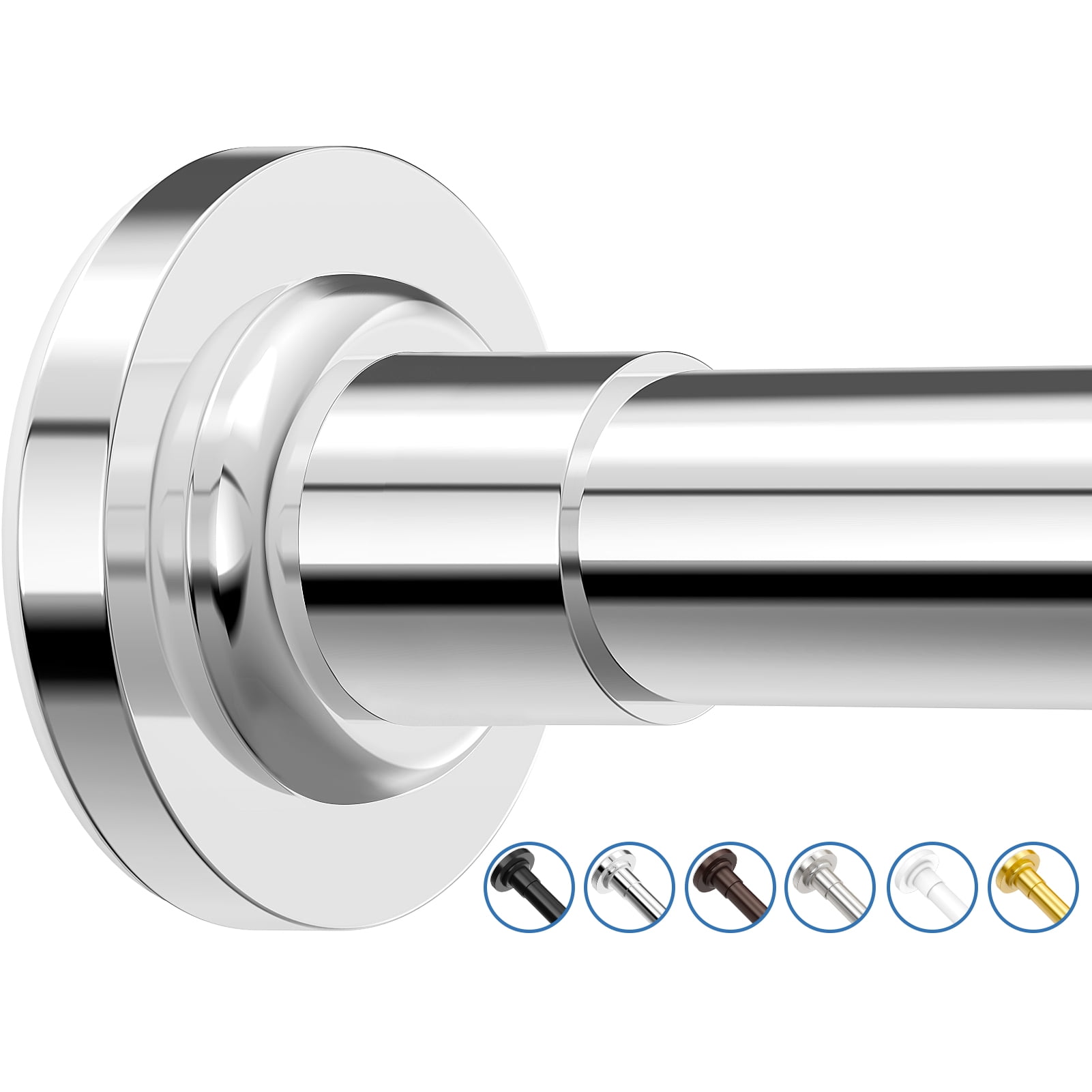 SUNALLY Shower Curtain Rod, Adjustable 32-75 inch Spring Tension ...