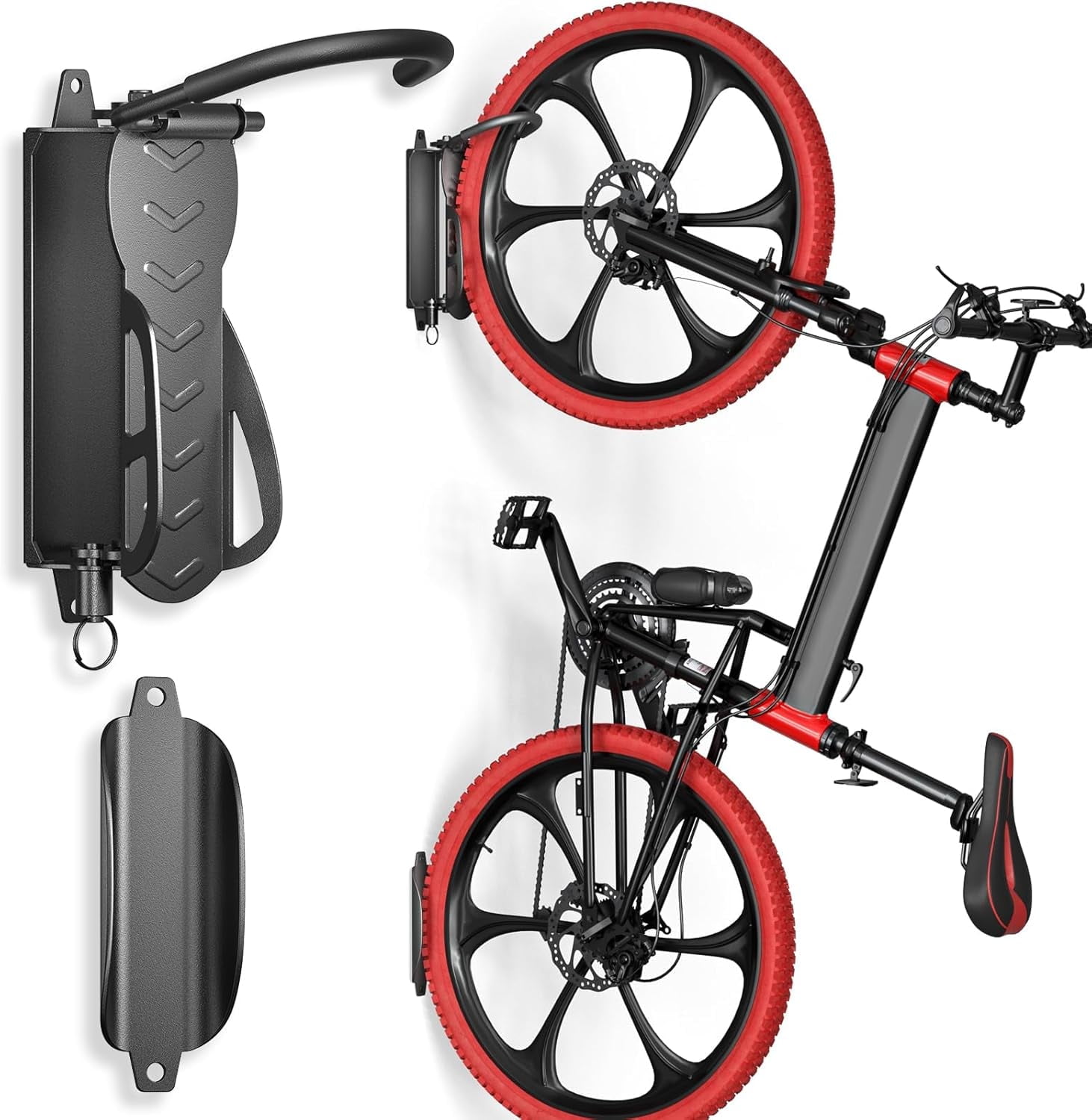 SUNALLY Swivel Bike Wall Hanger 1 Pack, Vertical Storage Bicycle Wall ...