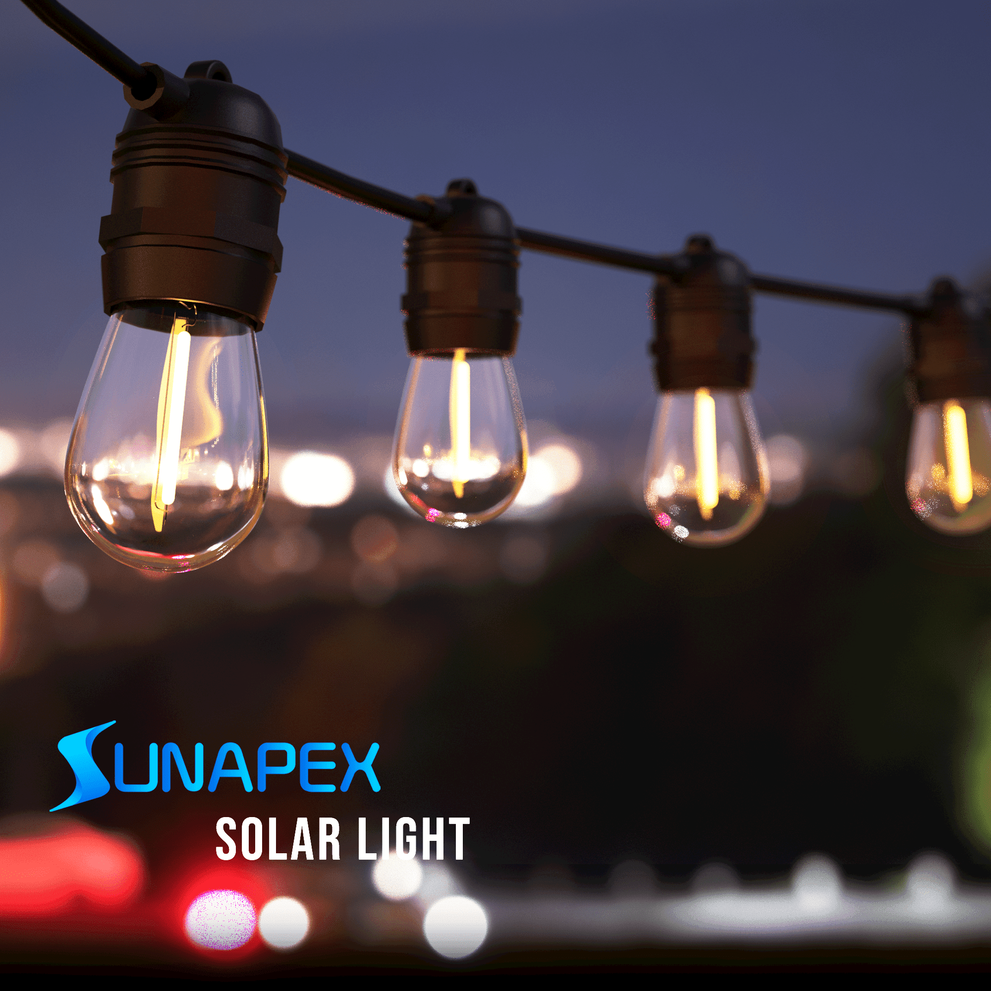 SUNAPEX Solar String Lights Outdoor Waterproof, 96FT Solar Patio Lights ...