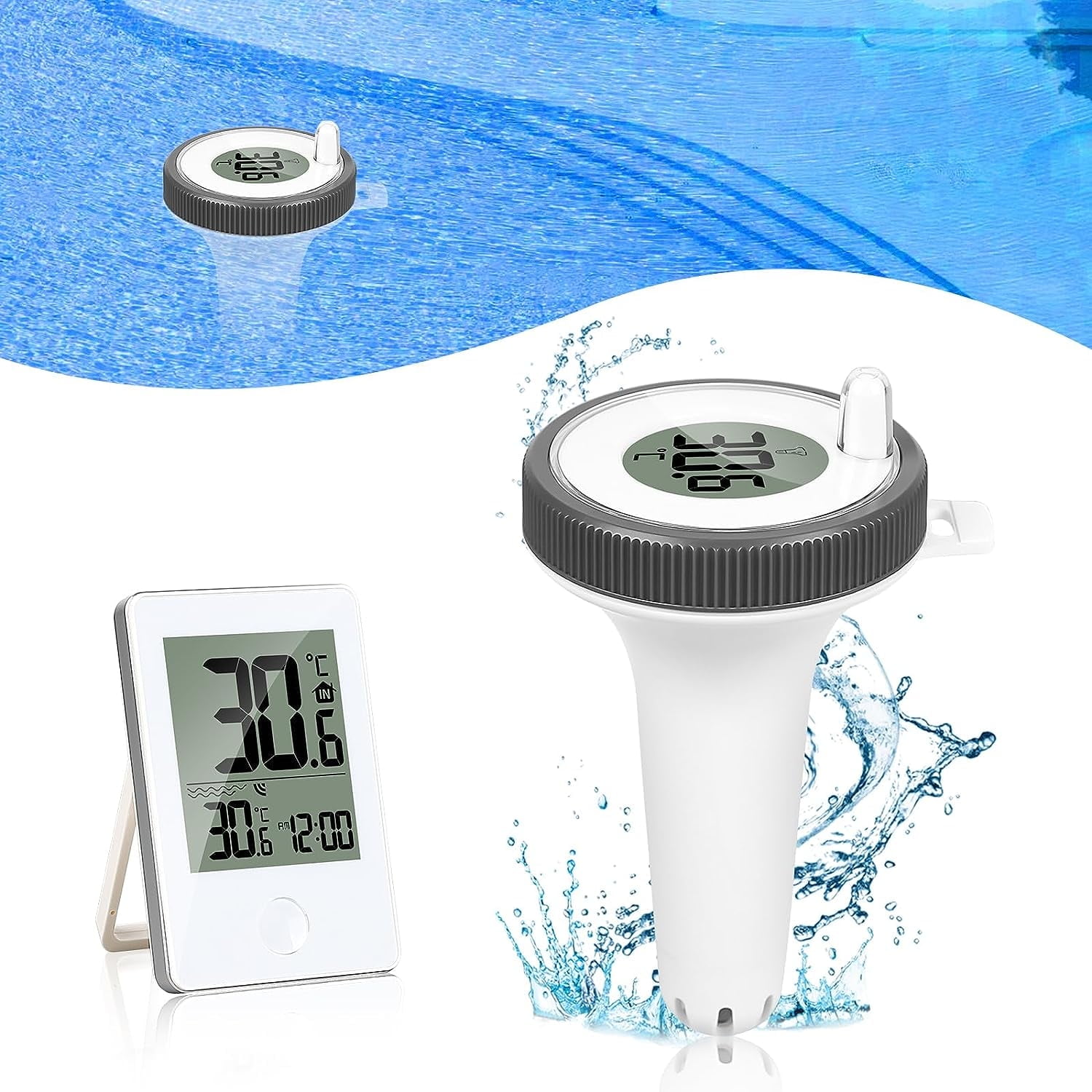 SUNBAT Wireless Pool Thermometer, Floating, Indoor/Outdoor Monitor for ...