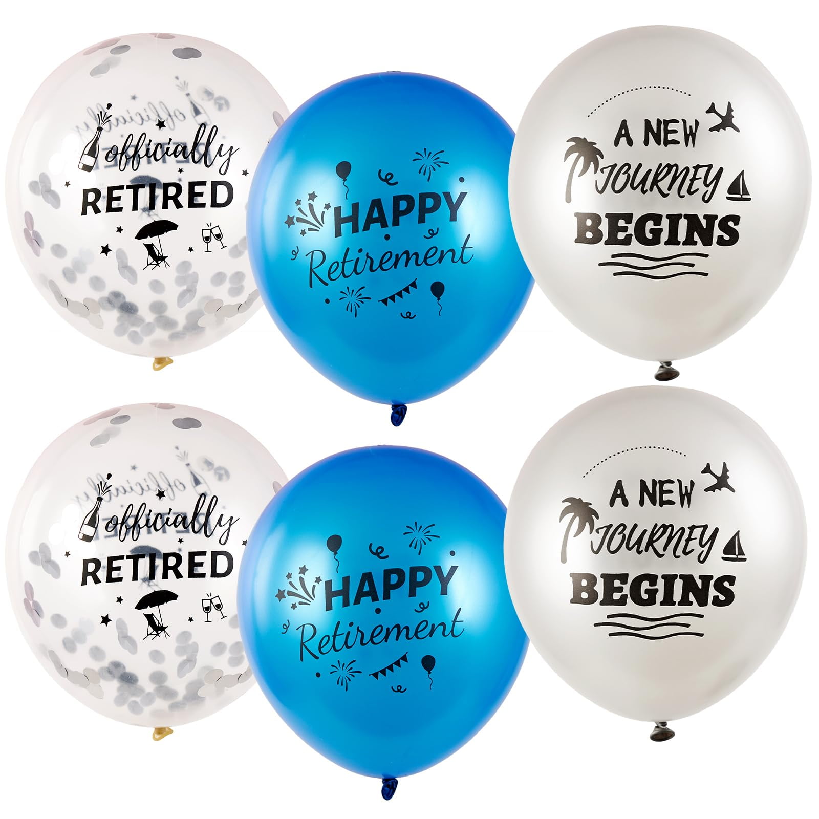 SUNBEAUTY 18 Pcs Happy CM31 Retirement Balloons With Pattern 12 Inch ...