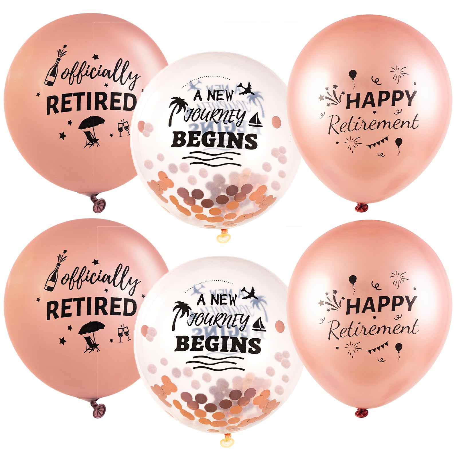SUNBEAUTY 18 Pcs Happy YPF5 Retirement Balloons With Pattern 12 Inch ...