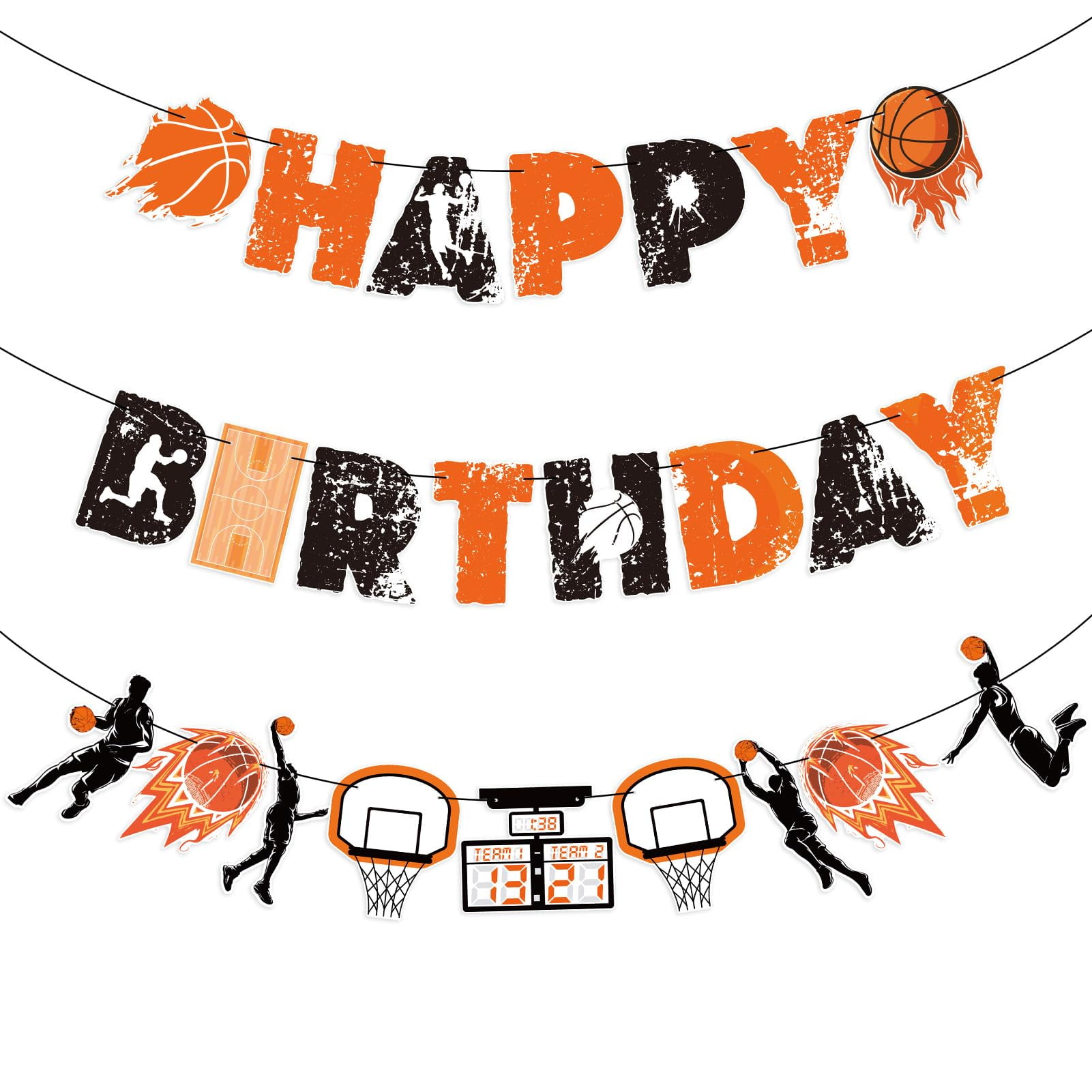 SUNBEAUTY Basketball HappyEGSC Birthday Banners，Basketball Party ...