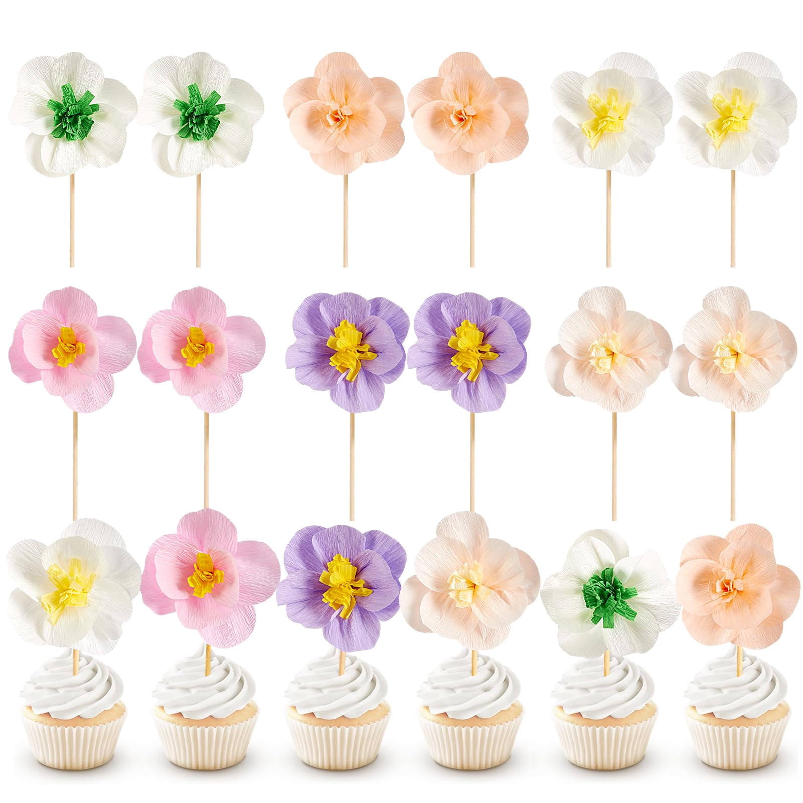 SUNBEAUTY Cupcake Toppers, PresNok Wildflower Daisy Birthday Party ...