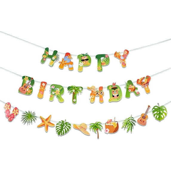 SUNBEAUTY Spring Happy Birthday Banner Green Spring Butterfly Flowers ...