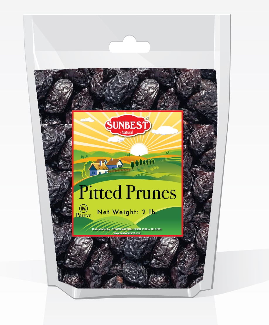 SUNBEST Pitted Prunes 2 Lbs, Unsulphured in Resealable Bag (32 Oz ...