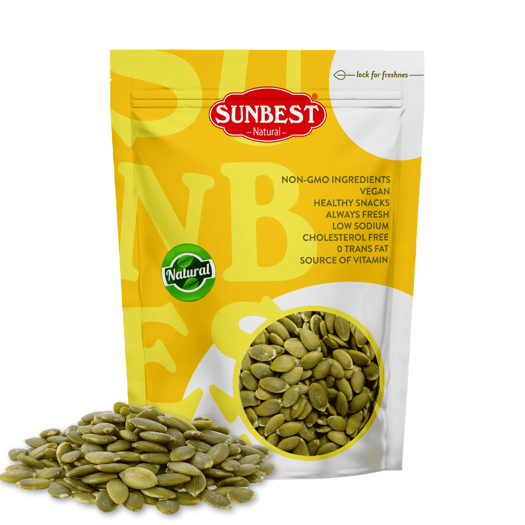 SUNBEST 5 Lb Raw Unsalted Shelled Pumpkin Seeds, No Shell Pepitas, High ...