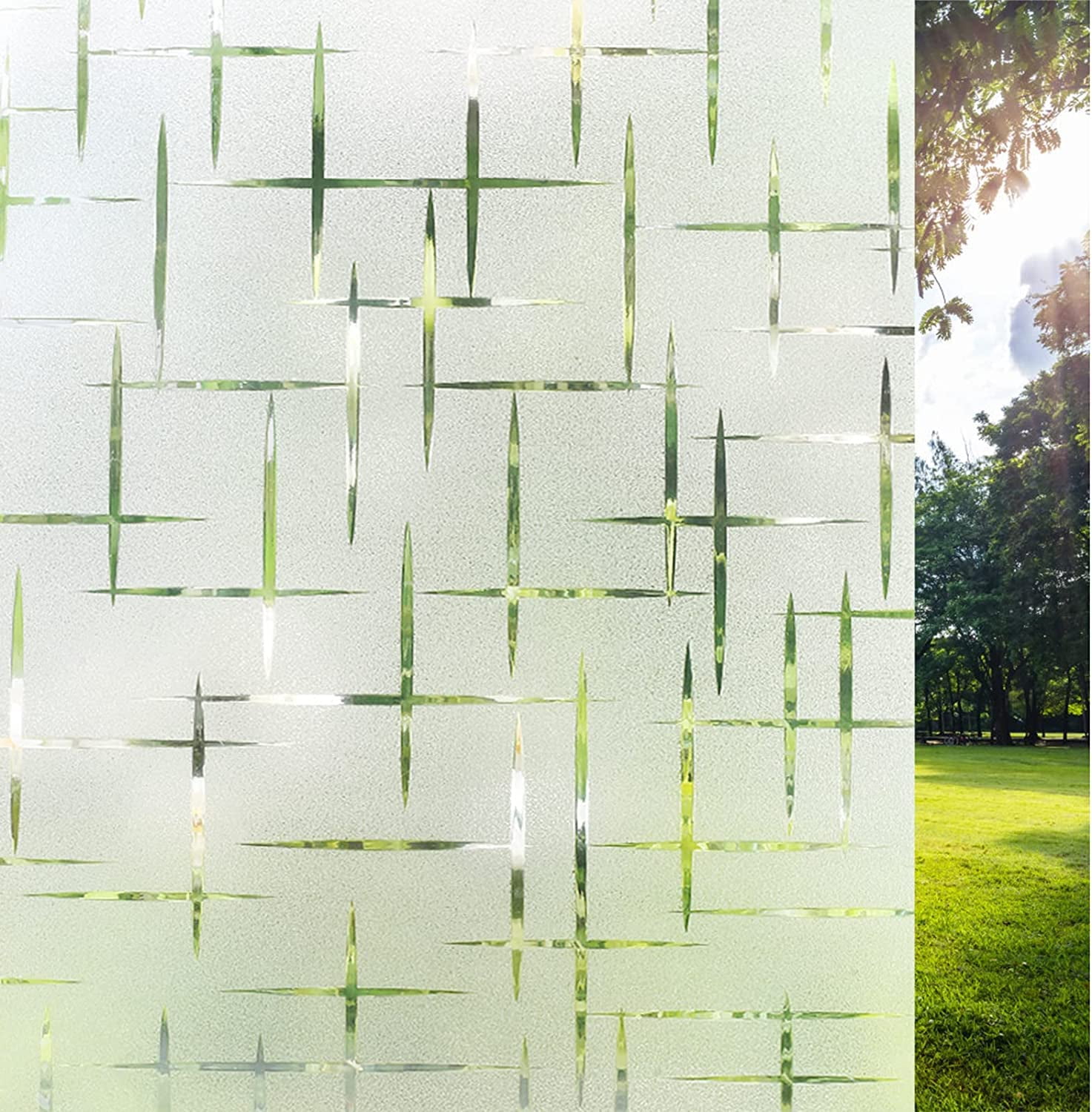 SUNBIRD Frosted 3D Star Glass Film for Windows Doors Self Static Cling ...