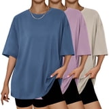 SUNBS 3 Packs Plus Size Womens Tops Workout T Shirts Short Sleeve ...