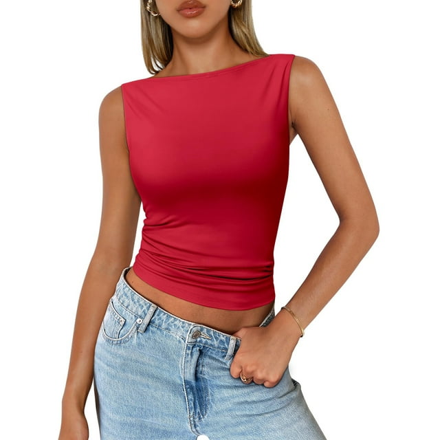 SUNBS Going Out Tank Tops for Women Cute Vacation Sleeveless Tops Y2K ...