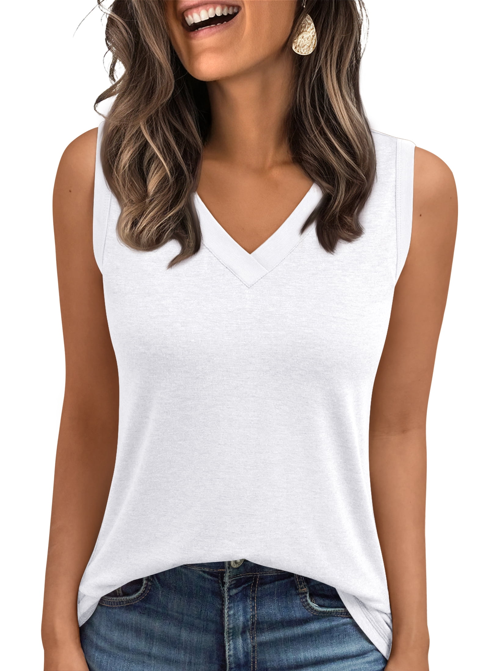 SUNBS Loose Fit Tank Tops for Women Beach Vacation Clothes for Women V ...