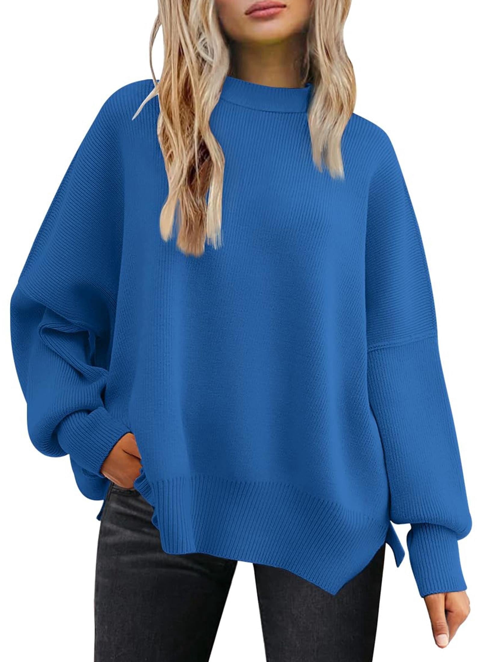 SUNBS Oversized Sweater, Crewneck Pullover, Casual Loose Fit, Thick ...