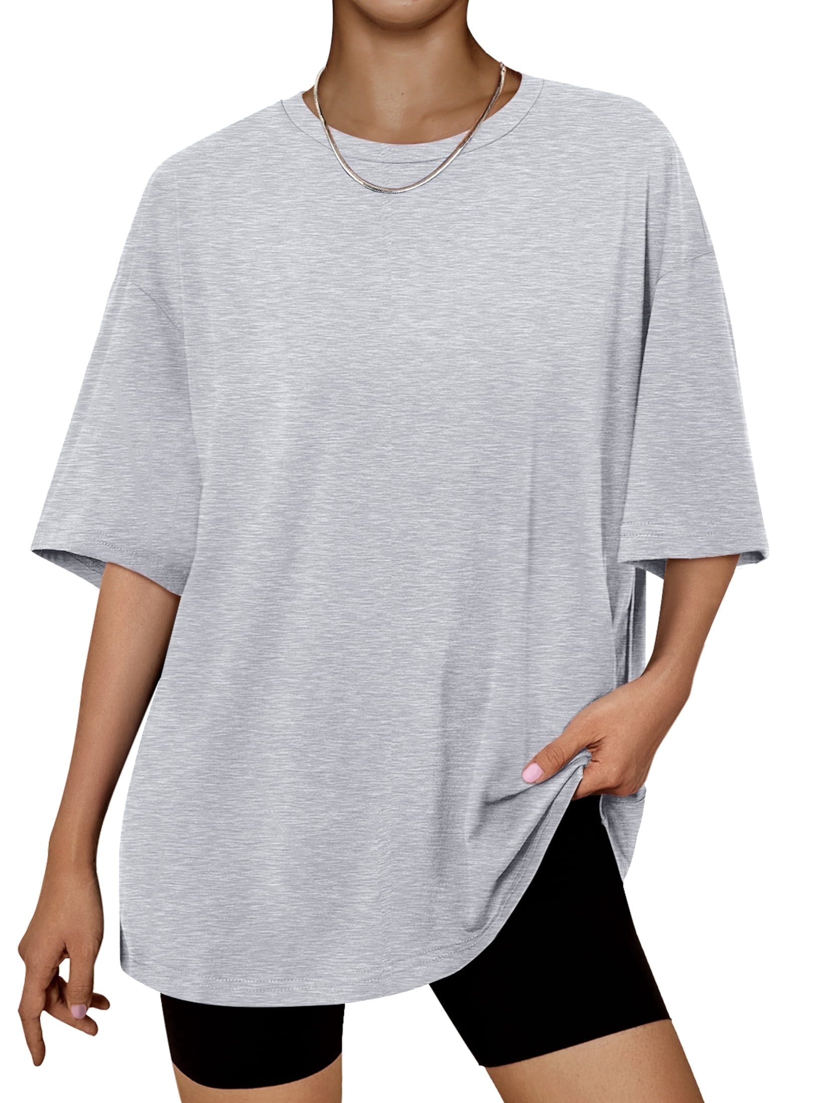 SUNBS Plus Size Women's Workout Tops, Breathable Casual Short Sleeve ...