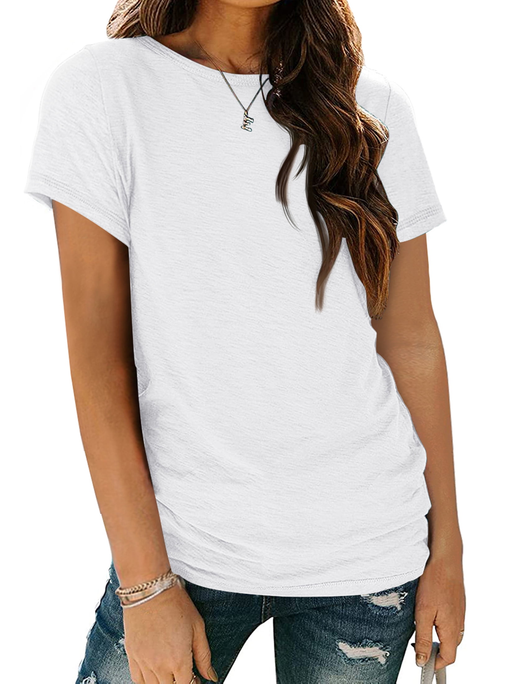 SUNBS Shirts for Women Summer Spring Tops Short Sleeve Oversized T ...