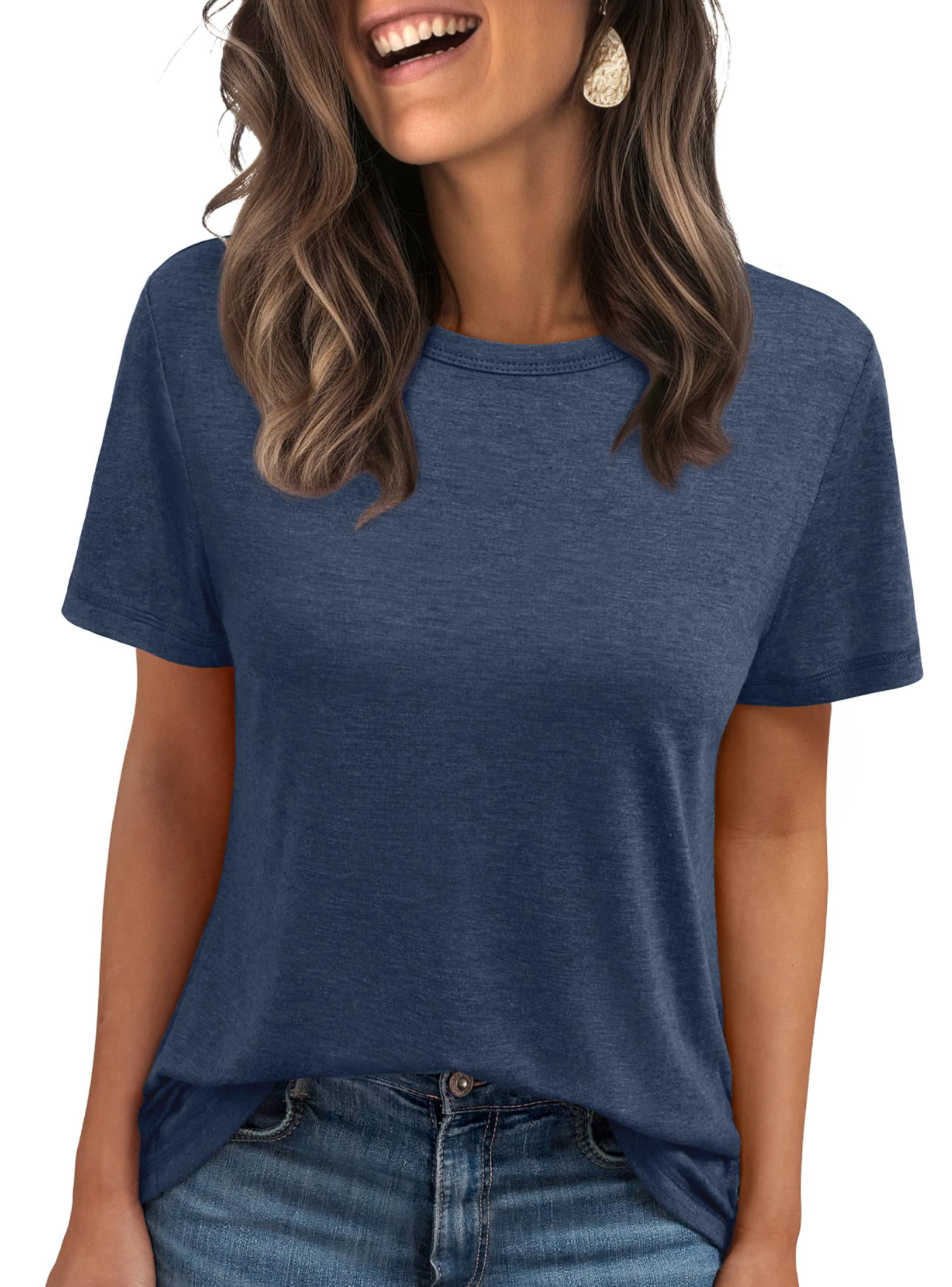 SUNBS Shirts for Women Summer Spring Tops Short Sleeve Oversized T ...