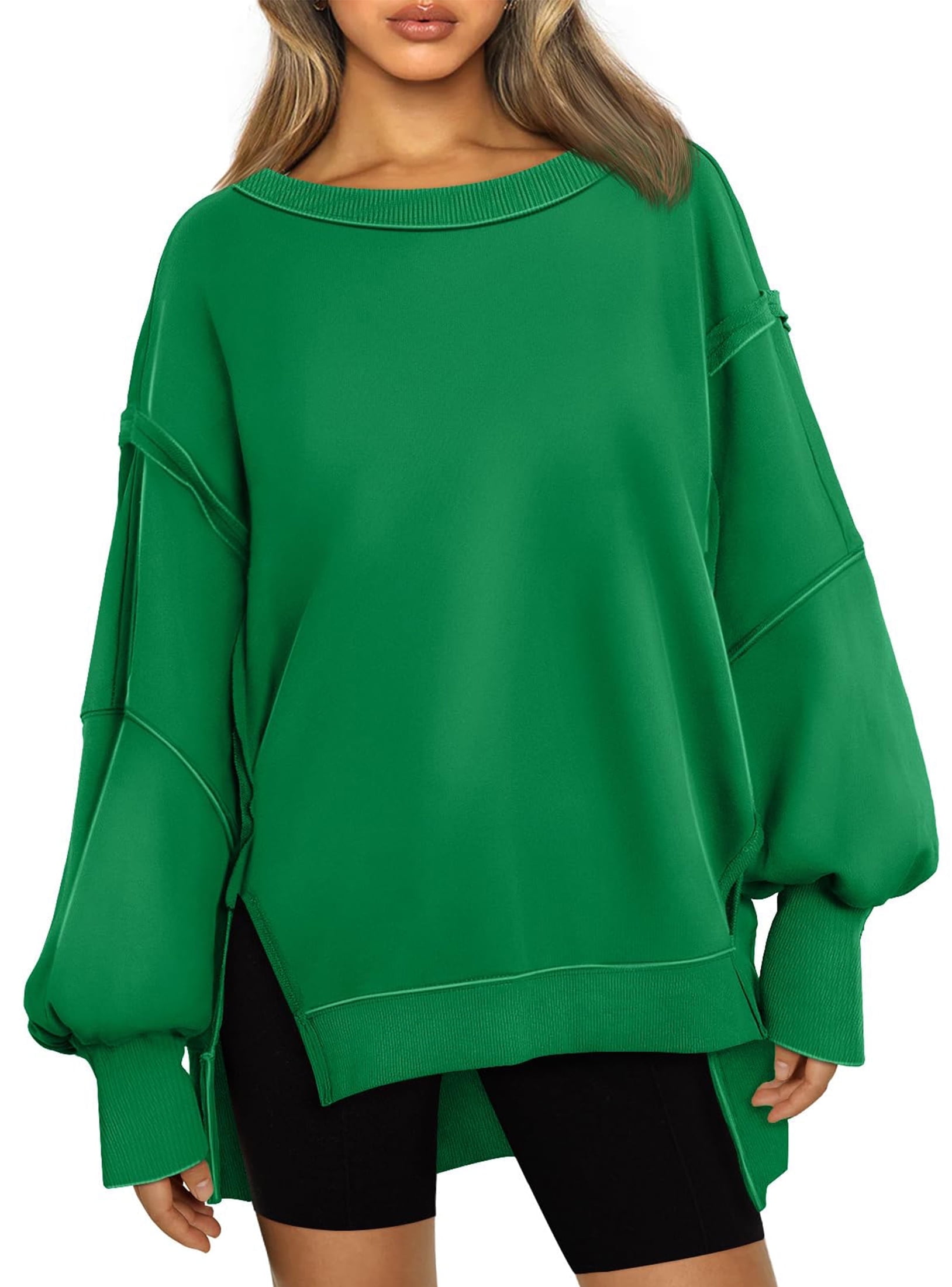 SUNBS Womens Oversized Crewneck Sweatshirt Hoodies Casual Long Sleeve ...