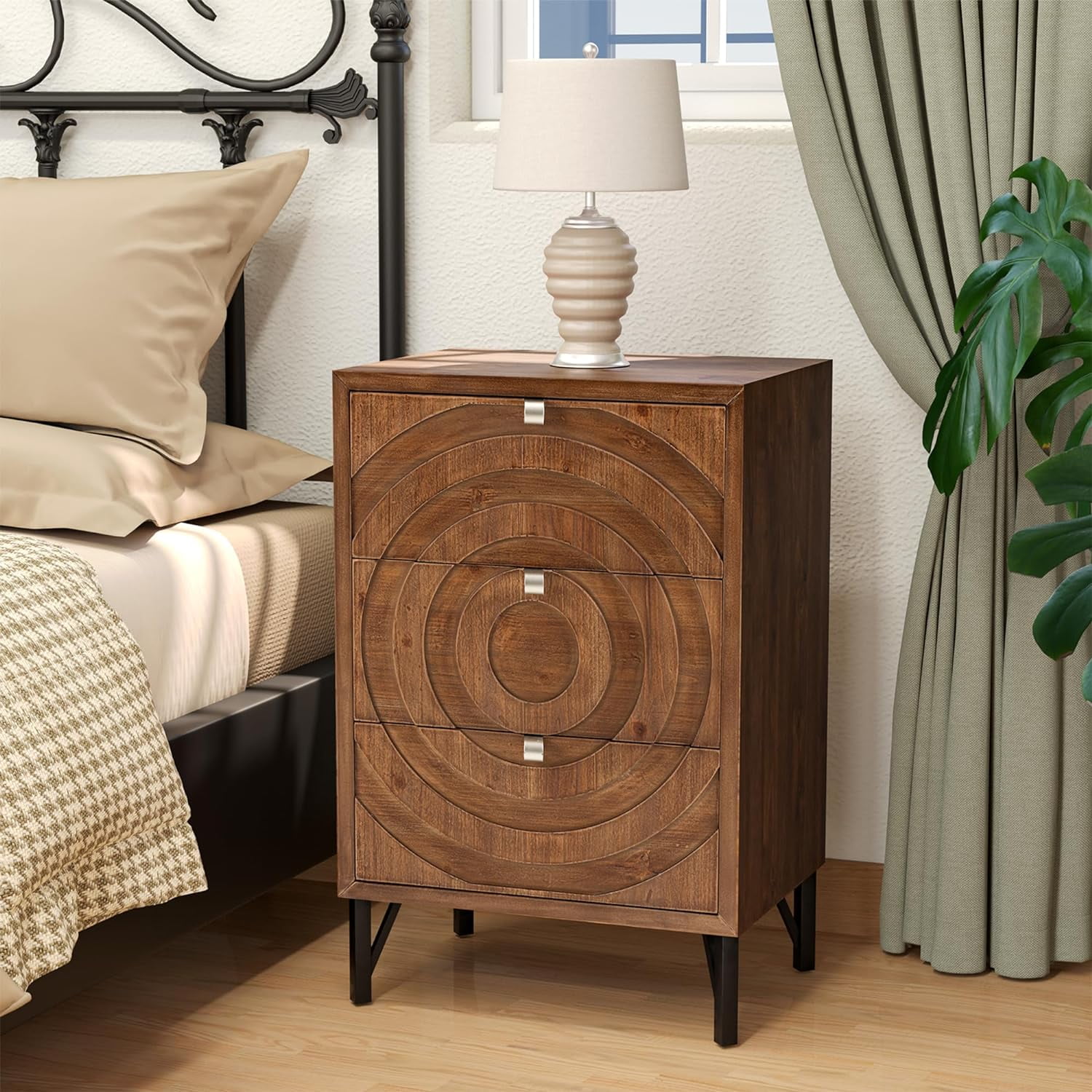 SUNBURY Dresser with 3 Drawers, Mid Century Chest of Drawers with ...