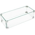 SUNBURY Glass Wind Guard Fence, 36 x 10 x 5.5 Inch Rectangle Fire Table ...